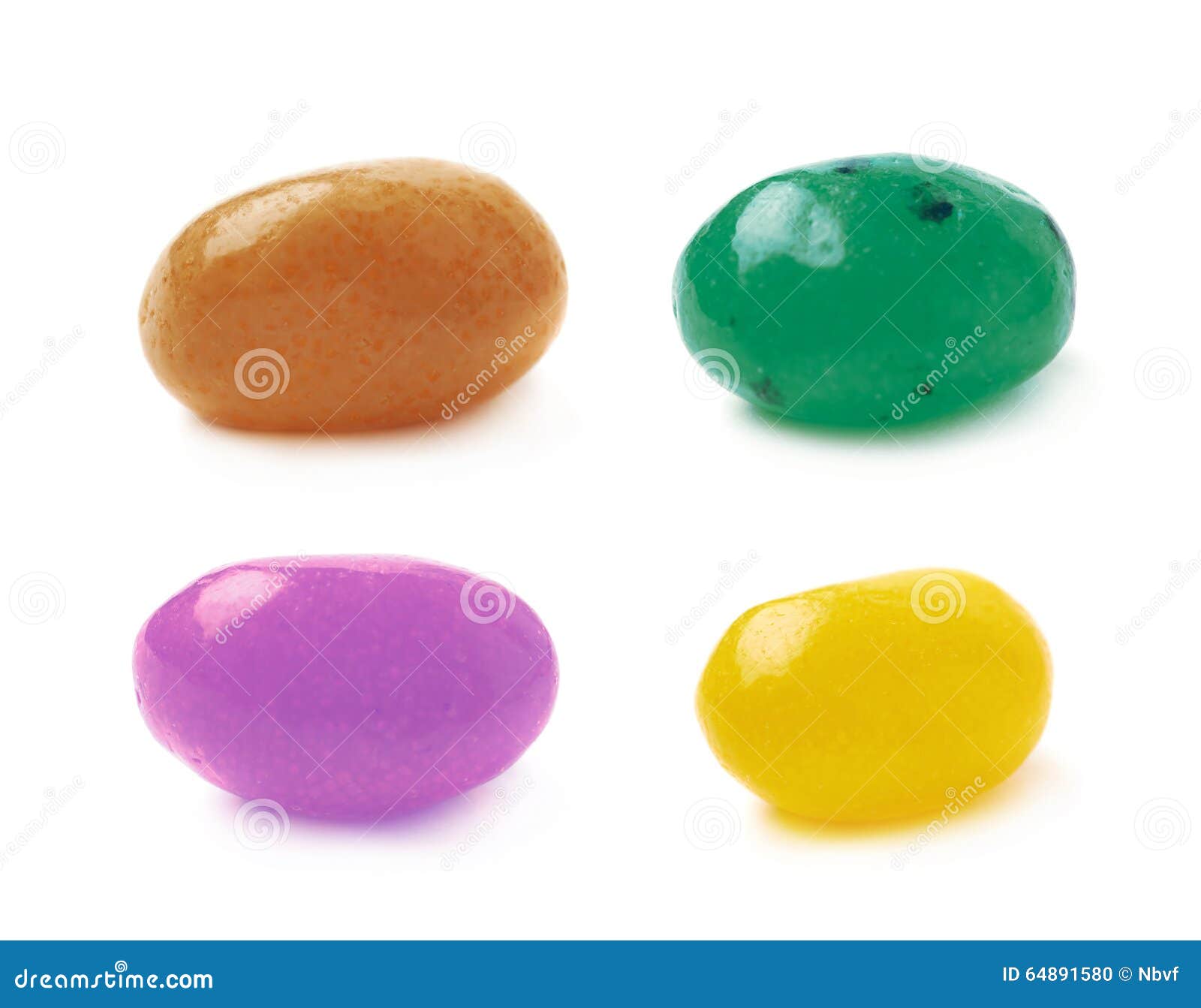 Single Jelly Bean Candy Isolated Stock Photo - Image of fruit, colored ...