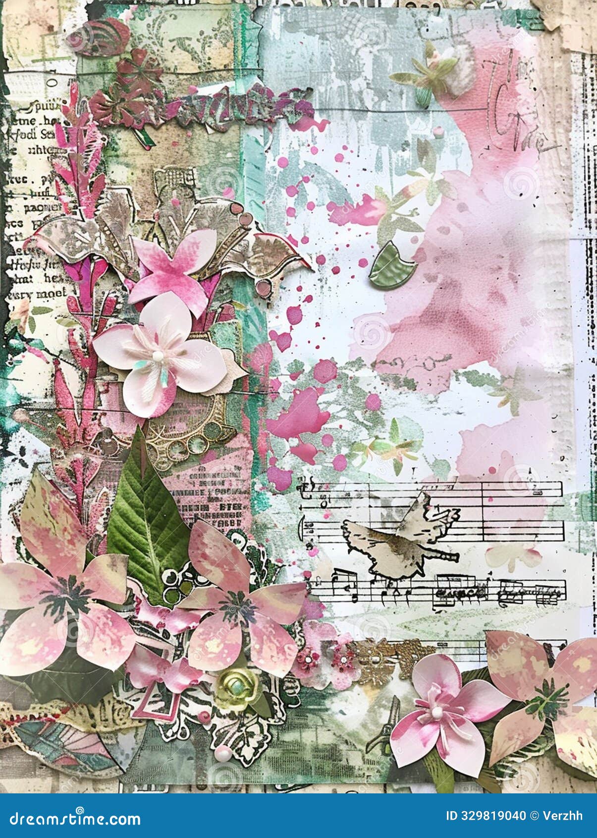 Single Journal Page, Collage Sheet, Scrapbook 2 Stock Illustration ...