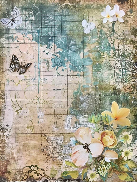 Single Journal Page, Collage Sheet, Scrapbook 3 Stock Illustration ...