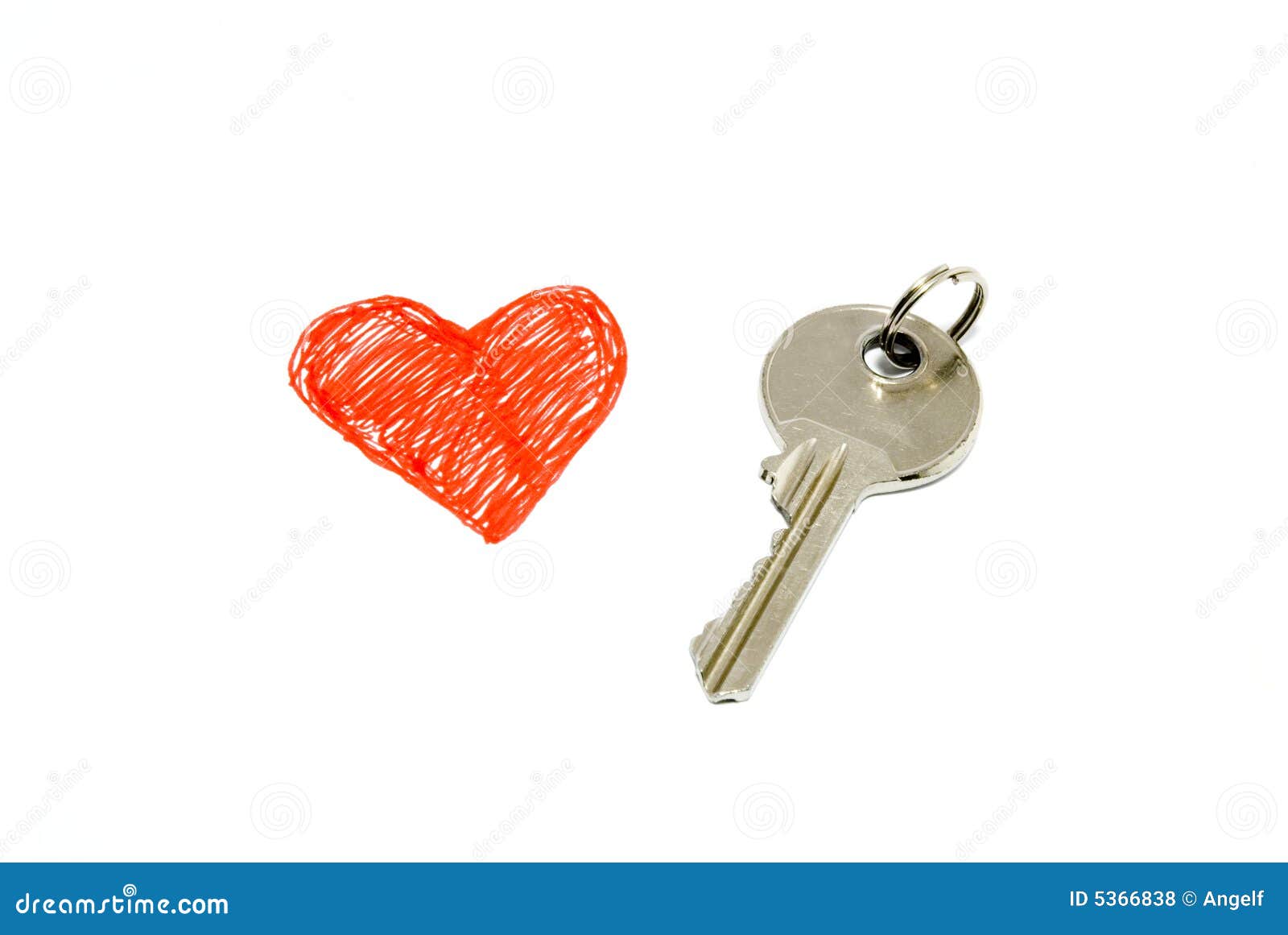 A single key from heart stock photo. Image of building - 5366838