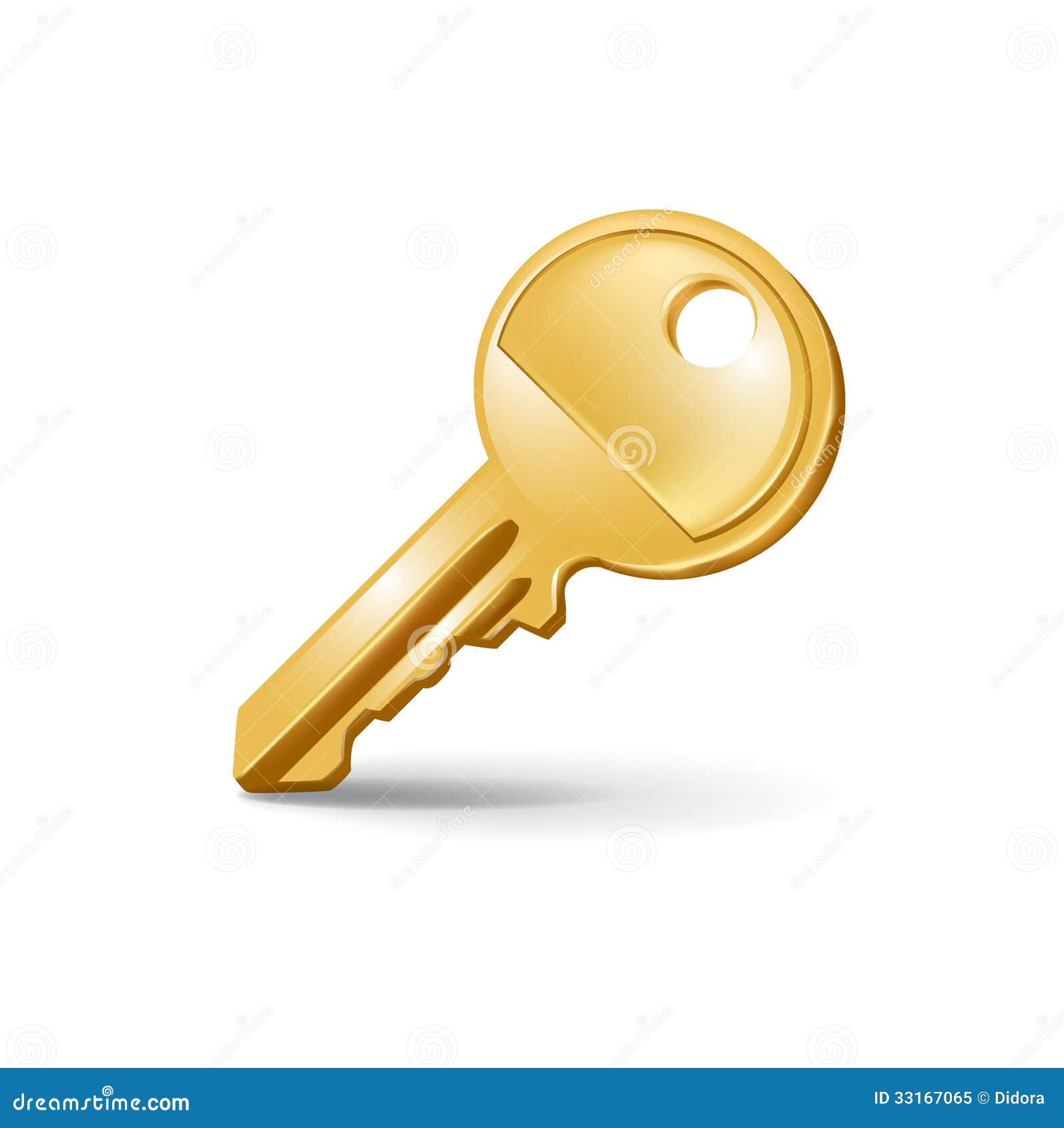 Single Key Isolated On White Royalty Free Stock Photo - Image: 33167065