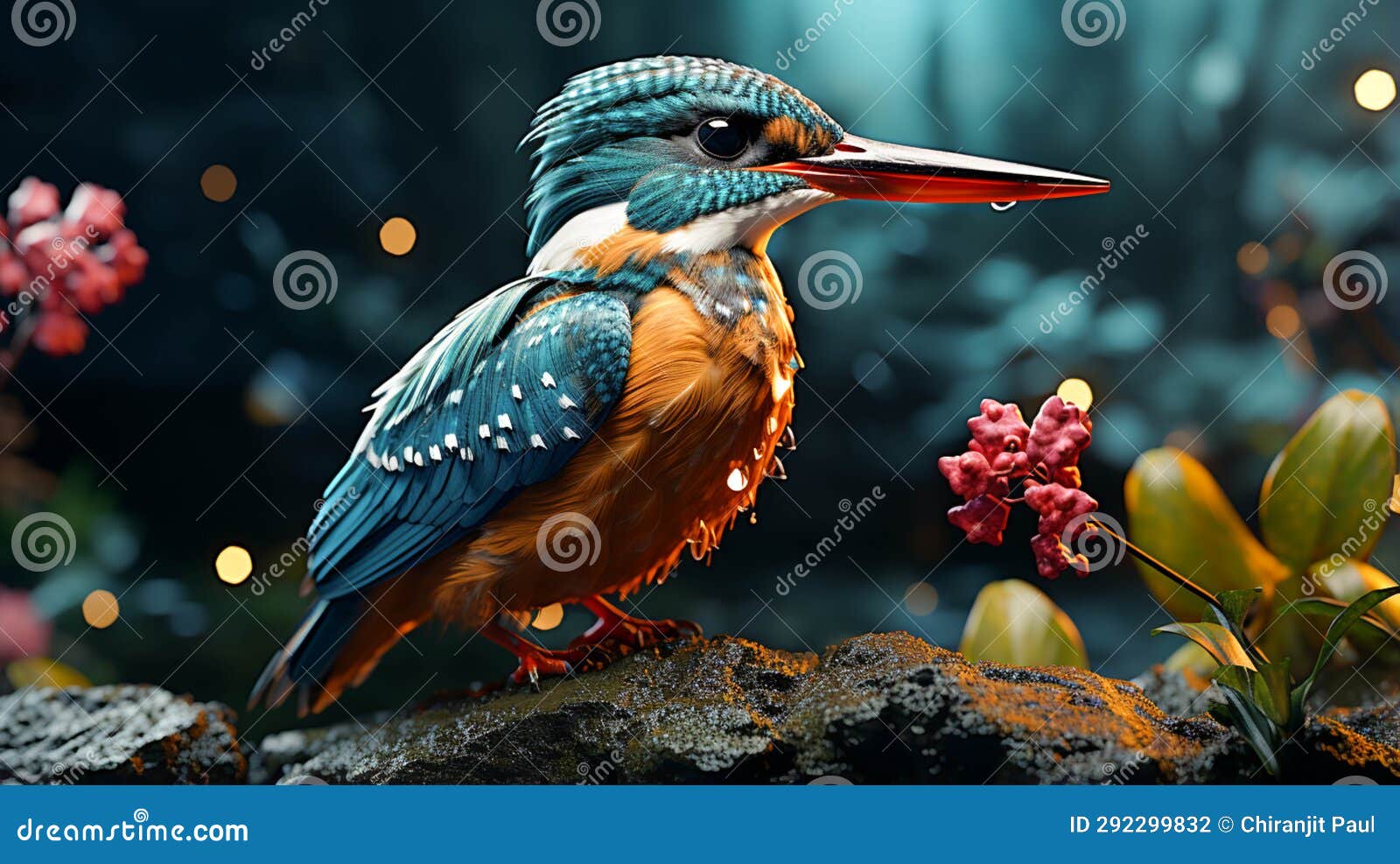 A Single Kingfisher Bird Infront Closeup View Stock Photo - Image of ...