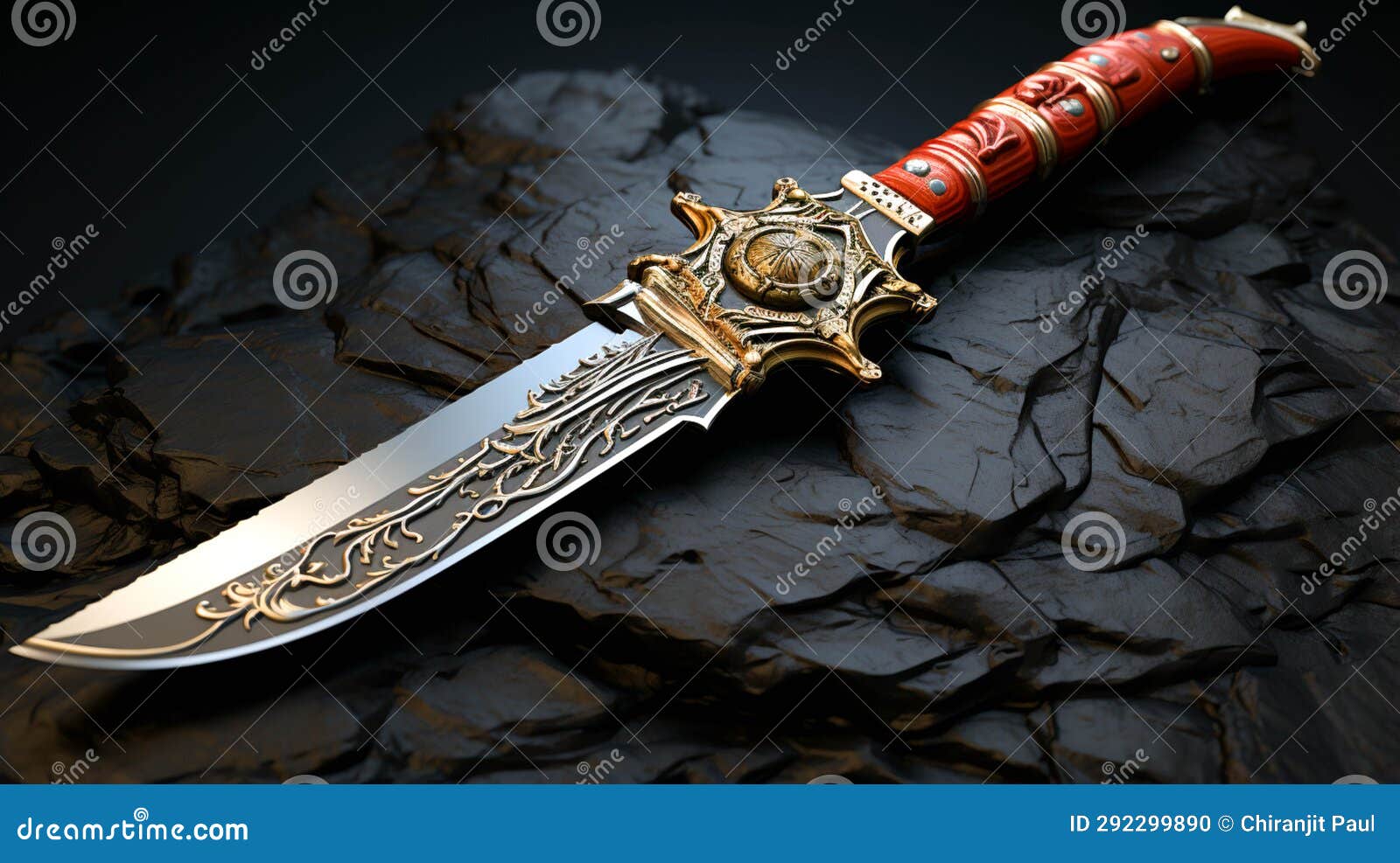 A Single Knife Infront View Closeup Stock Photo - Image of studio ...