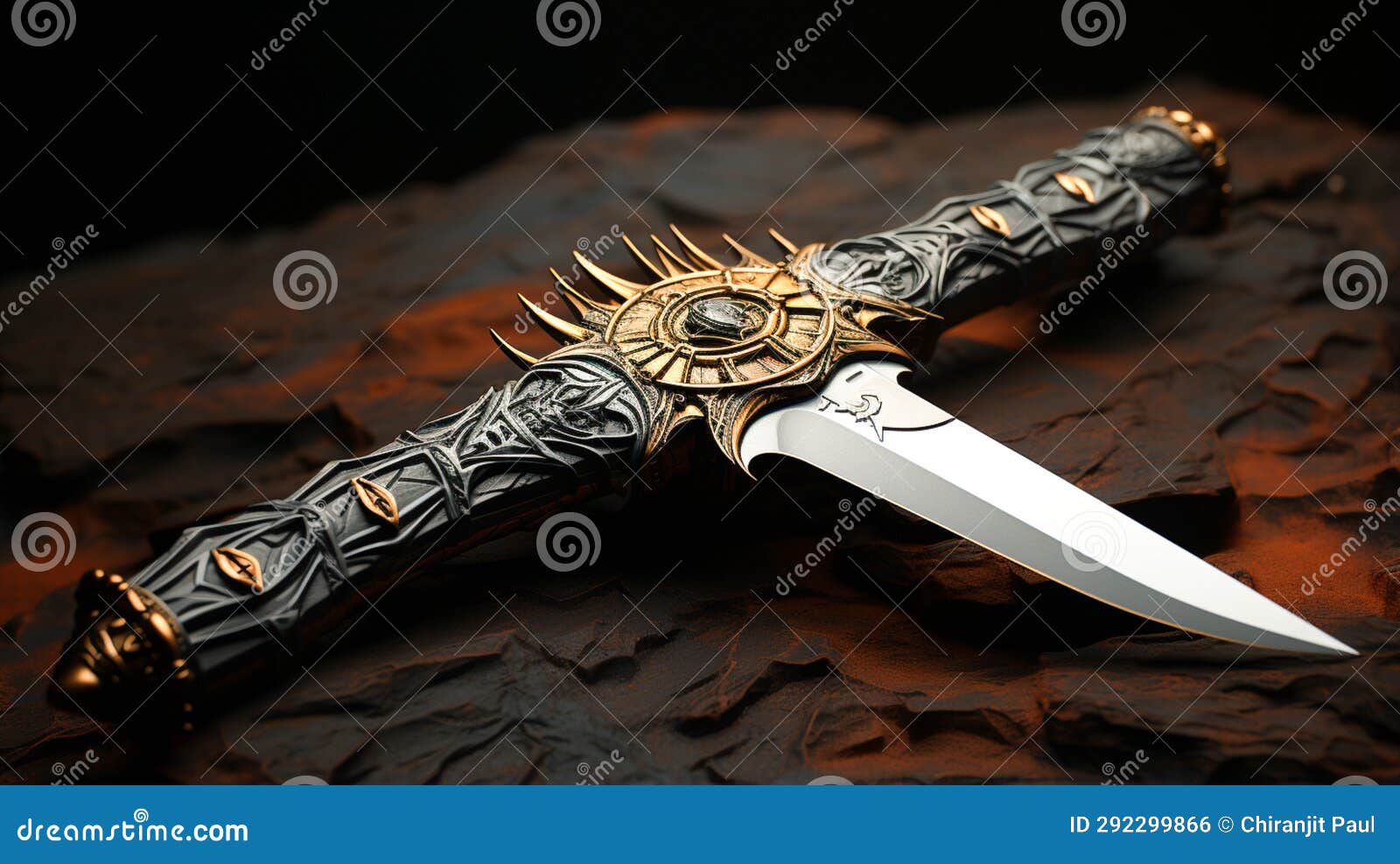 A Single Knife Infront View Closeup Stock Photo - Image of isolated ...