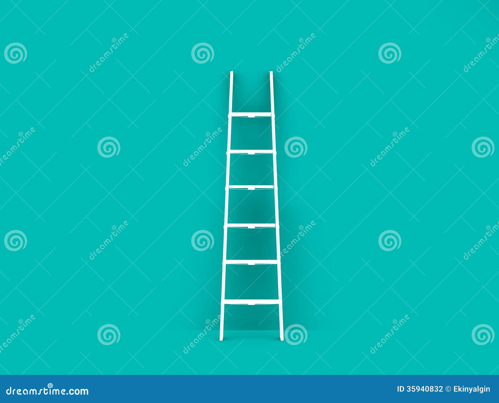Single Ladder in Empty Room Stock Illustration - Illustration of ...