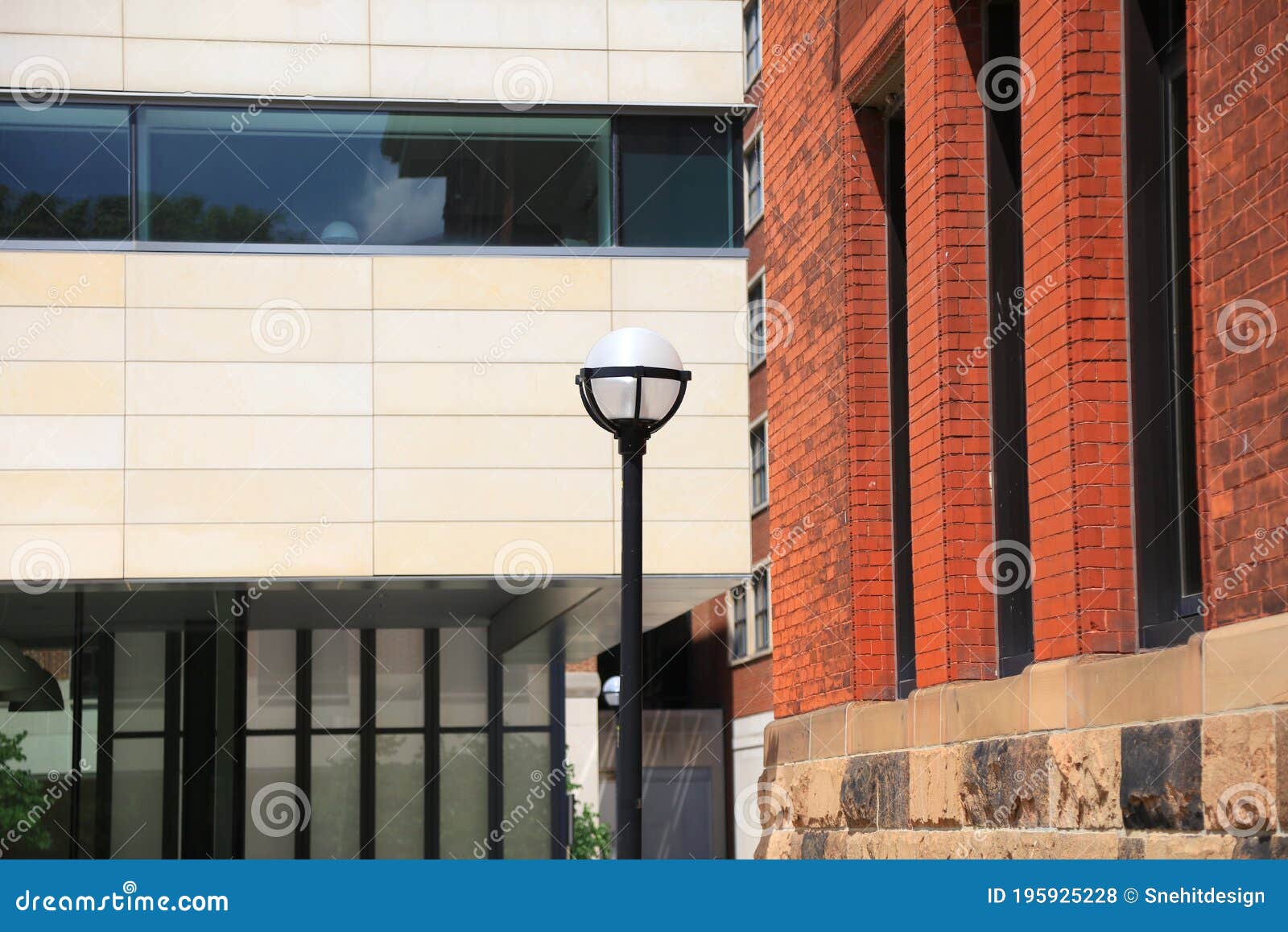 Single Lamp Post in Front of Building Stock Photo - Image of outdoor ...