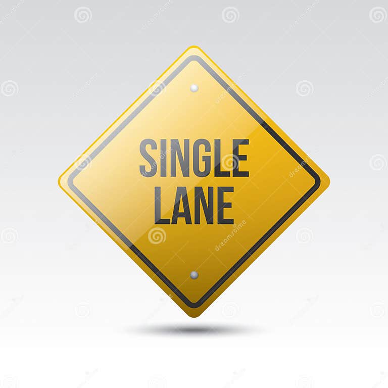 Single Lane Sign. Vector Illustration Decorative Design Stock Vector ...