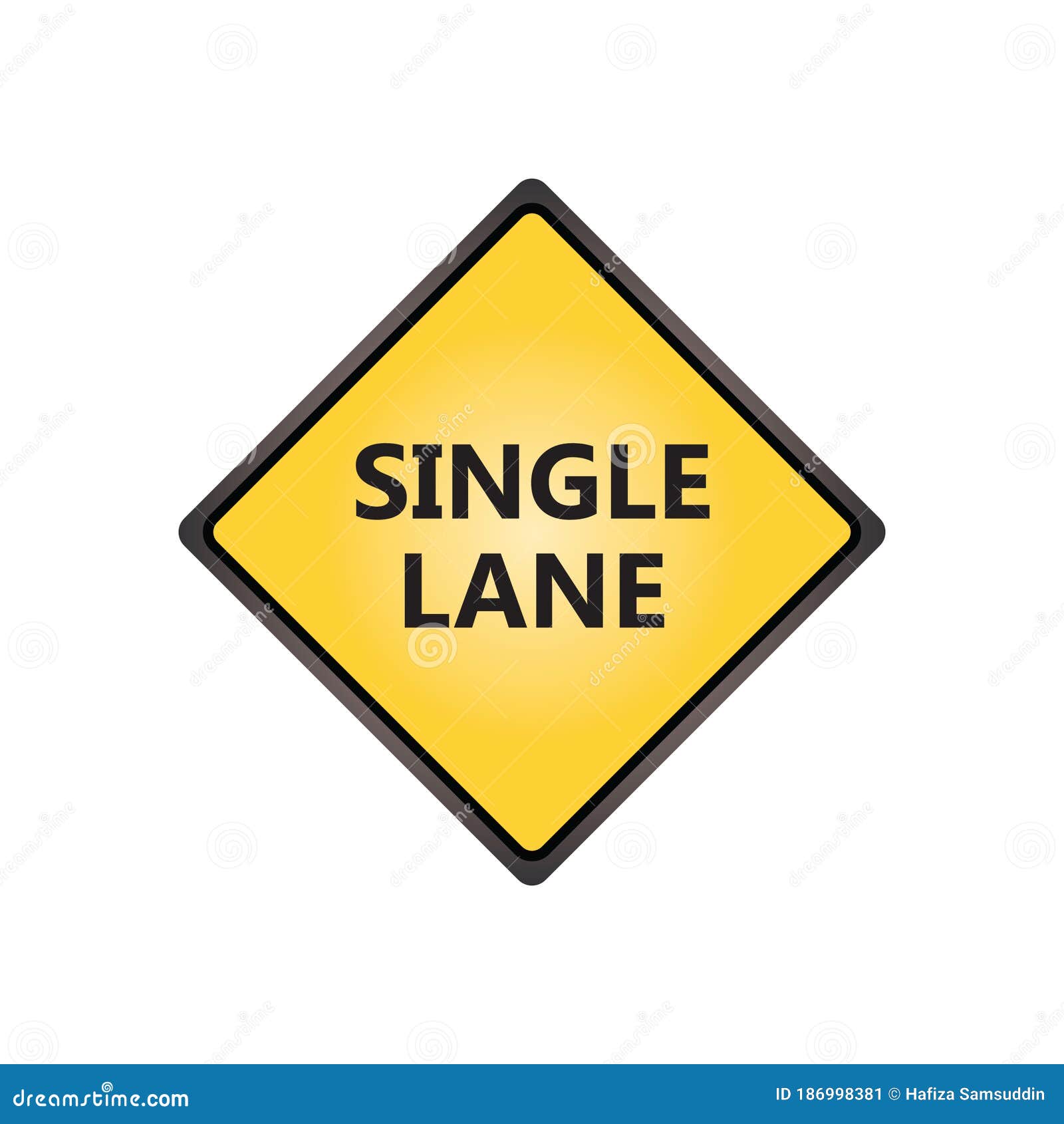Single Lane Sign. Vector Illustration Decorative Design Stock Vector ...