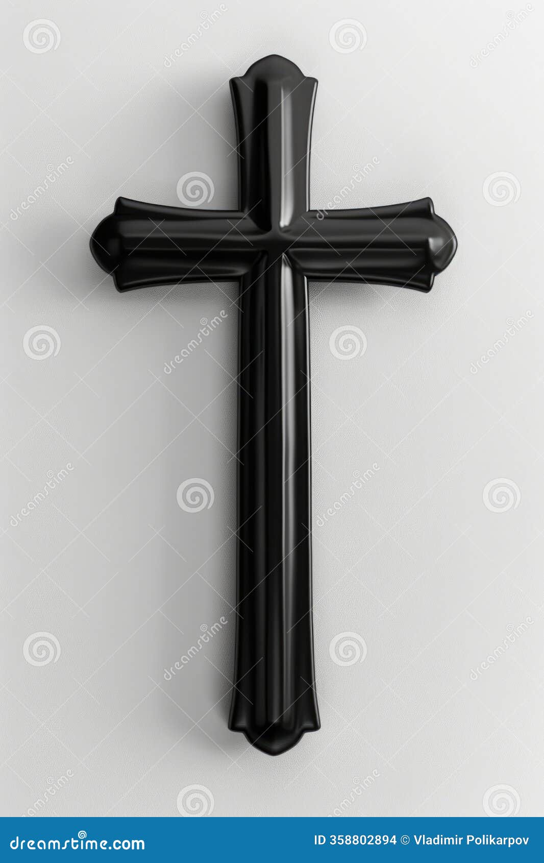A Single Large Black Cross on a White Background Stock Photo - Image of ...