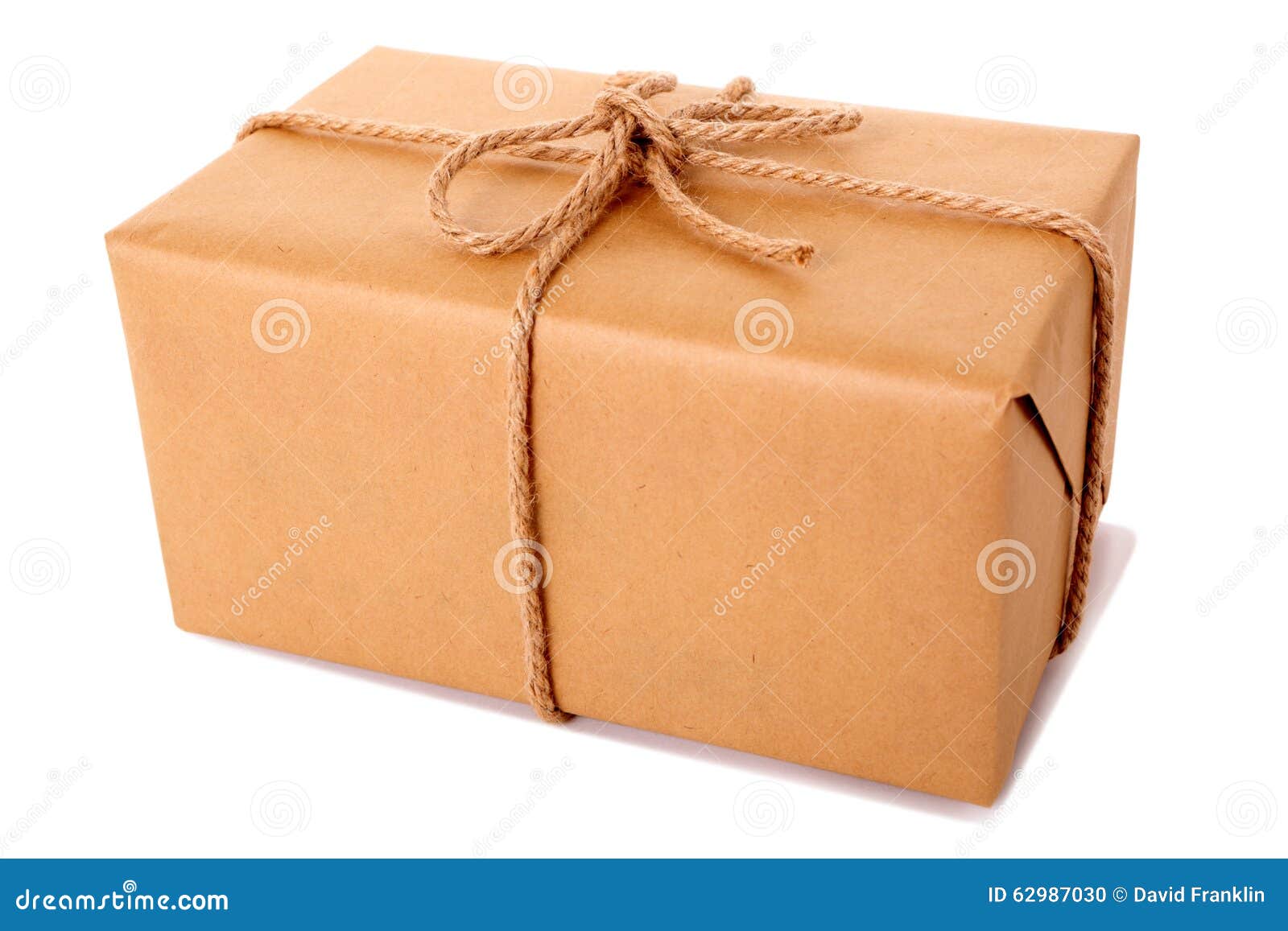 Single Large Brown Paper Parcel or Package Tied with Thick Rope ...