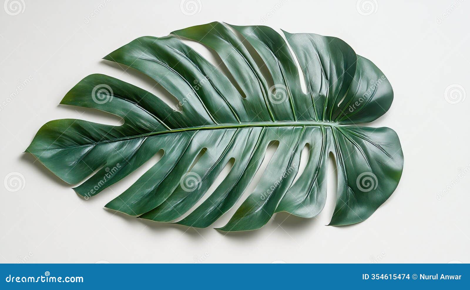 "SINGLE MONSTERA LEAF on WHITE BACKGROUND" Stock Illustration - Illustration of detail, natural ...