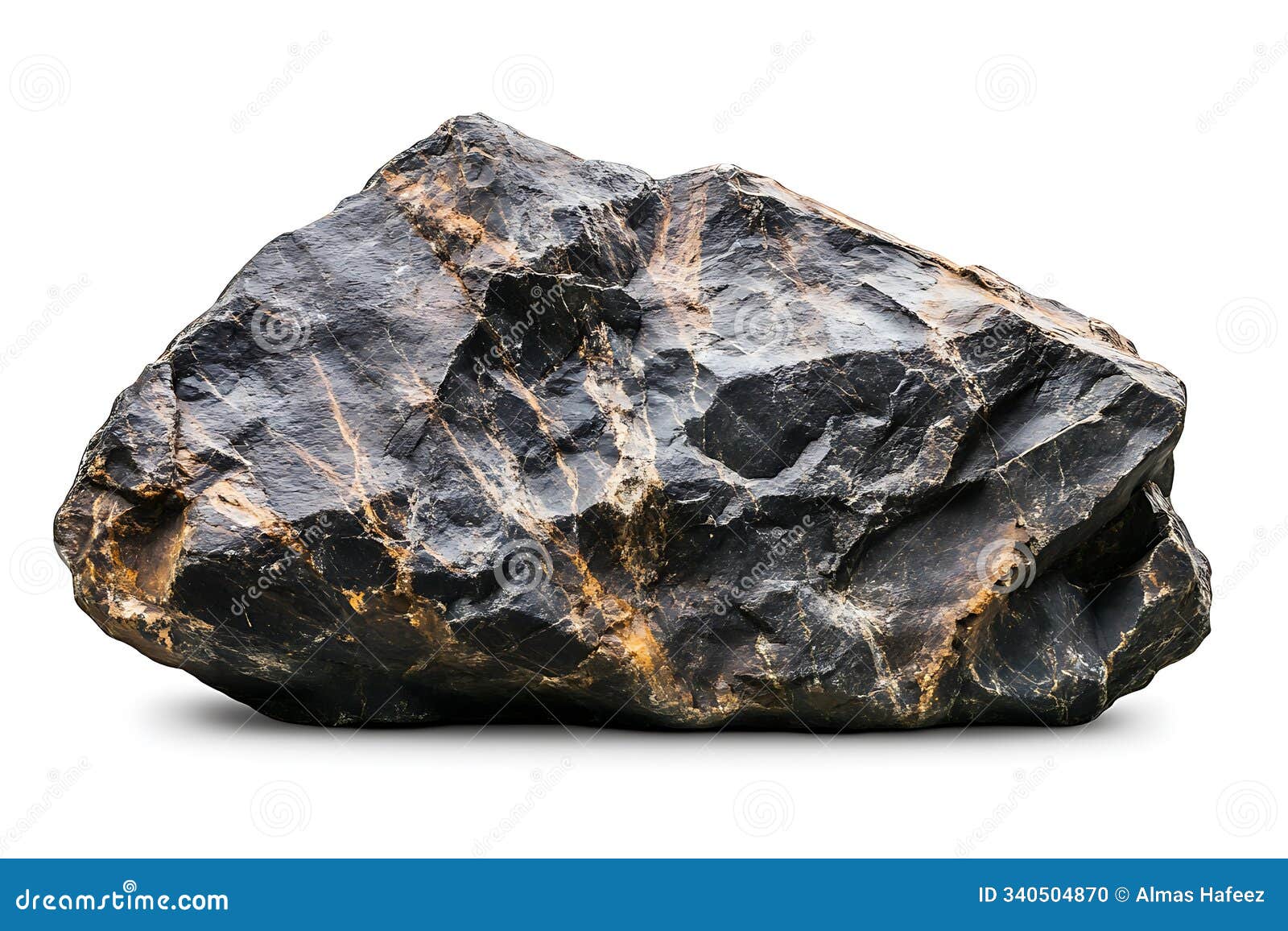 Large Rough Grey Rock Isolated White Background Stock Illustration ...