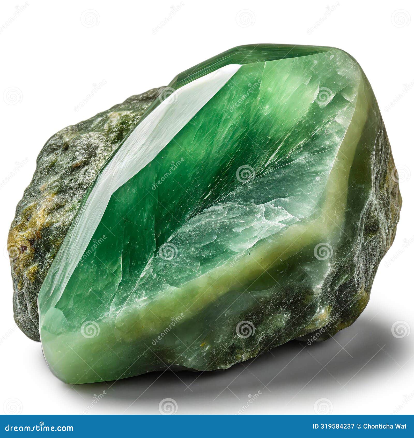 Single Large Raw Jade, Generative AI Stock Image - Image of glass ...
