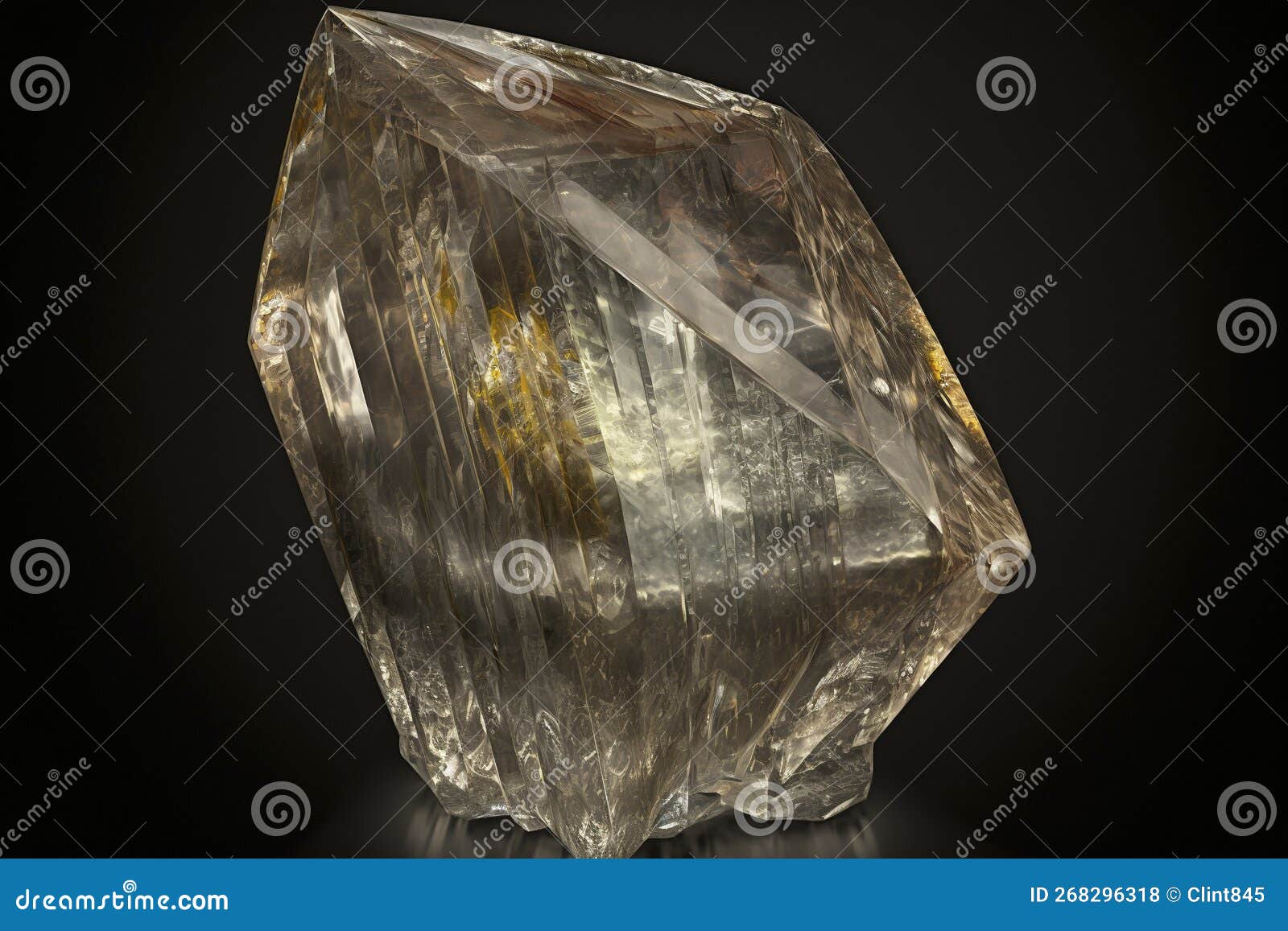 A Single Large, Rutilated Quartz Crystal Stock Illustration ...