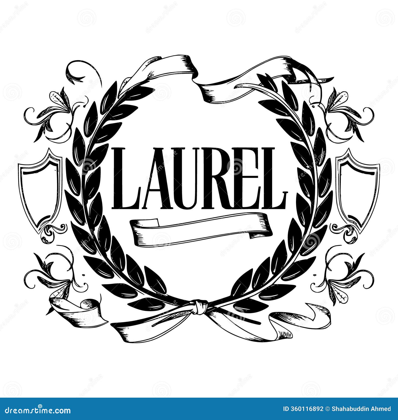 A Single Laurel Wreath Vector Icon Stock Vector - Illustration of ...