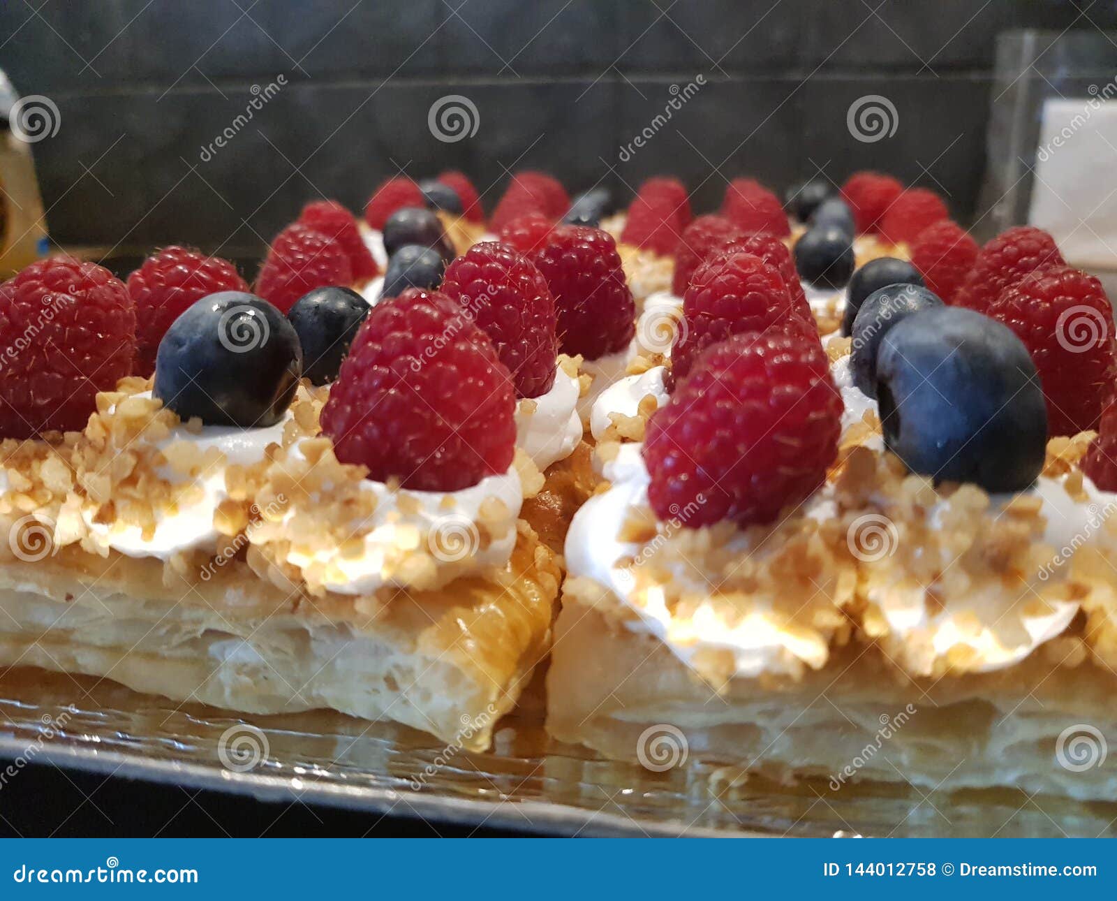 Single Layer Fruit Pastry Slice Stock Photo - Image of slice, pastry ...