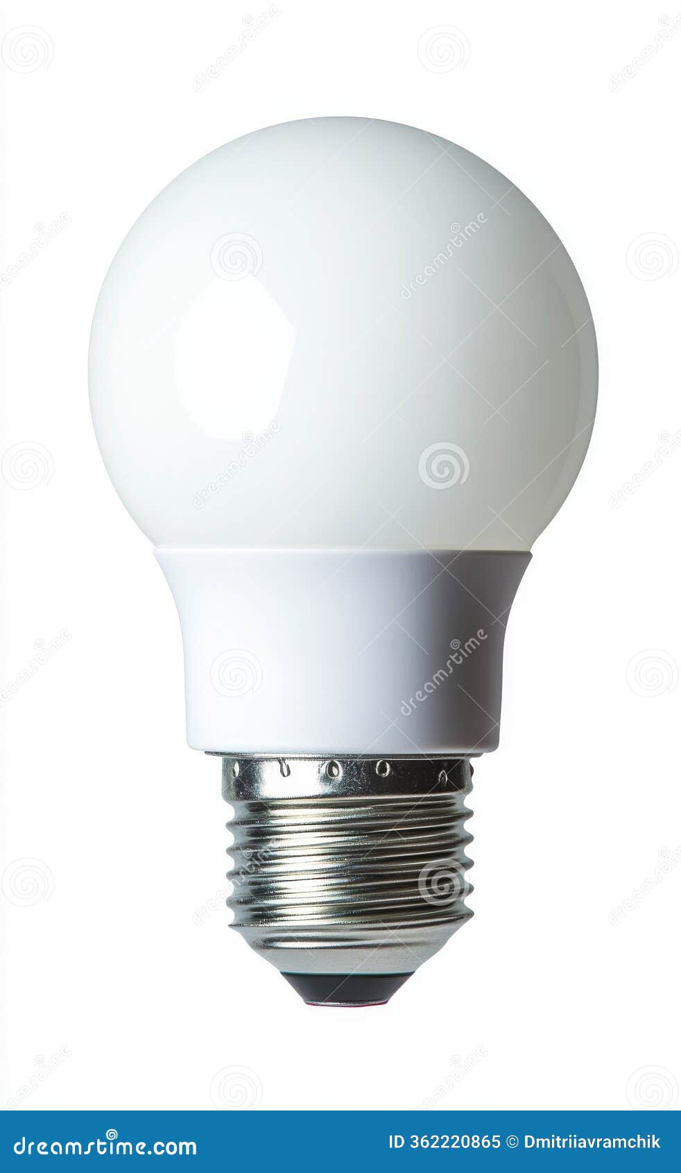 A Single LED Light Bulb on a White Background. Stock Image - Image of ...