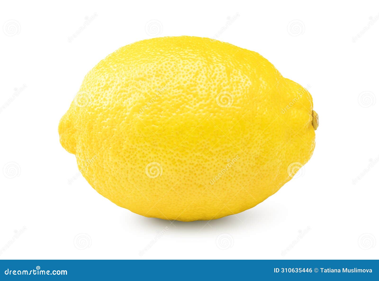 Single Lemon Isolated on White Background. Clipping Path Stock Photo ...