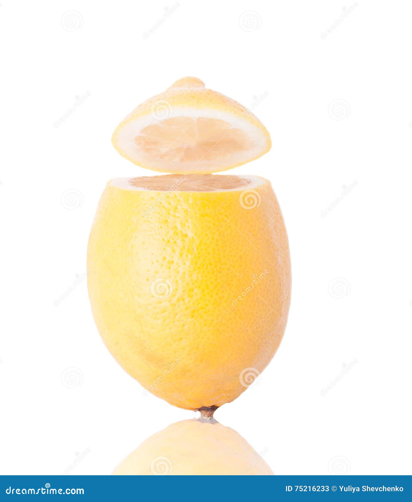 Single Lemon with the Top Cut Stock Image - Image of healthy, texture ...