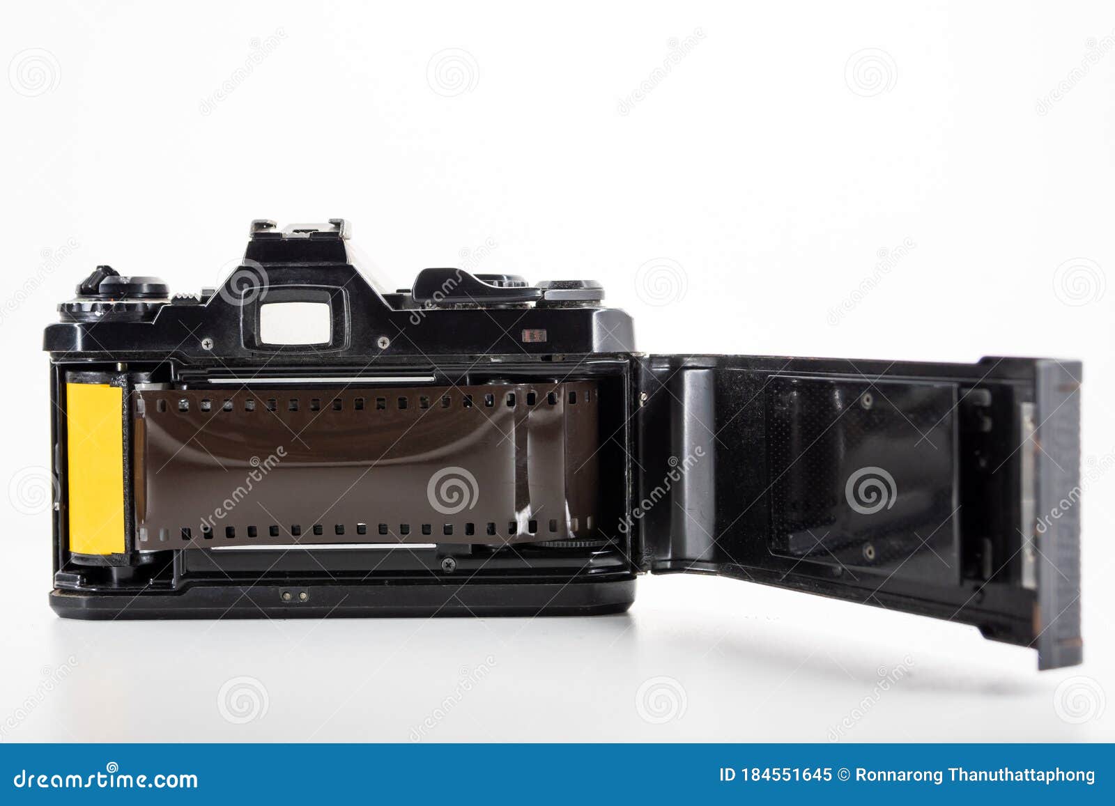 Old Film Camera, Removable Lens And Wired Flash. They Lie On The ...