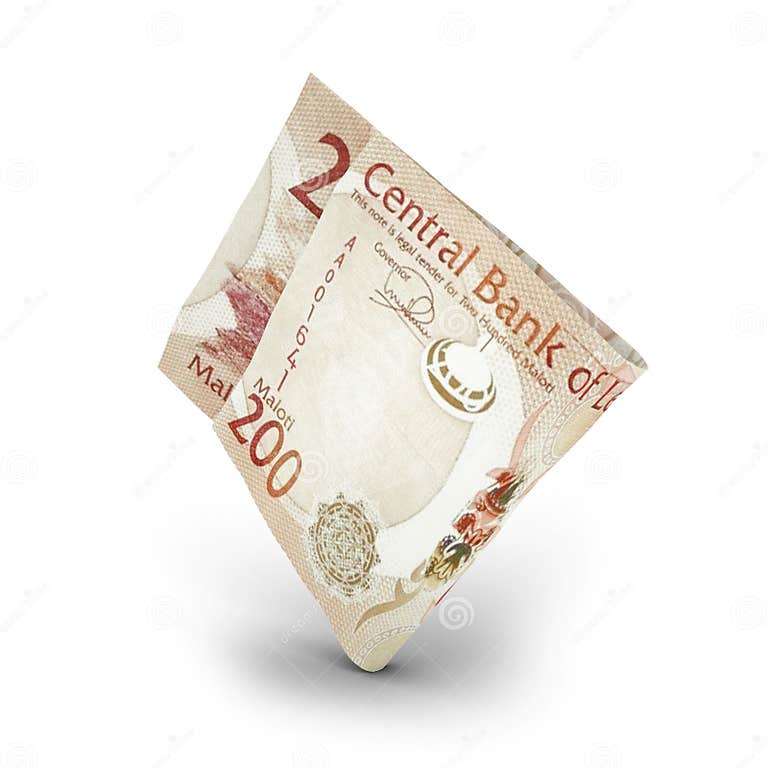 Single Lesotho Loti Note Isolated on White Background Stock ...