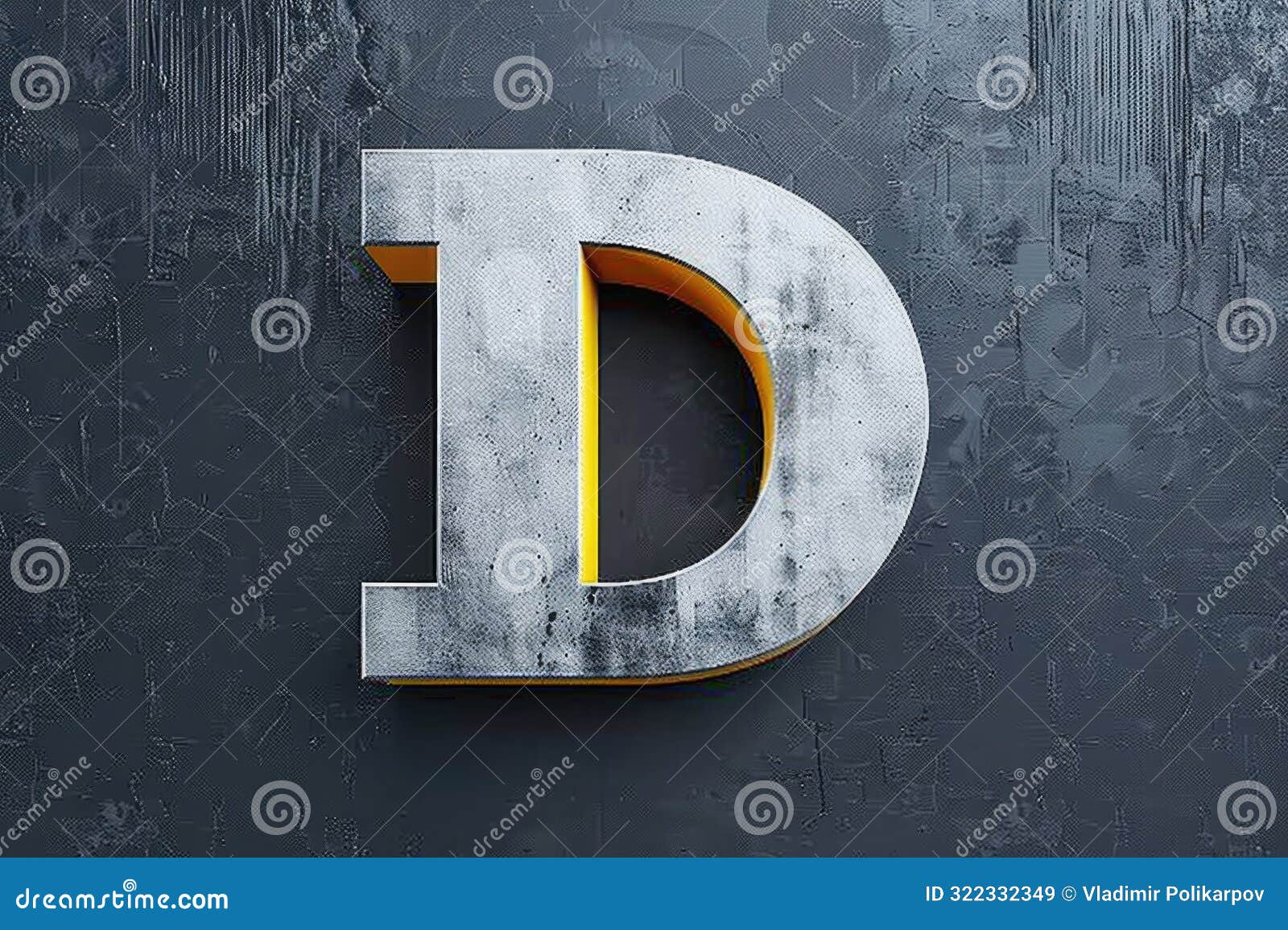 A Single Letter D Painted in Gray on a Flat Surface Stock Image - Image ...