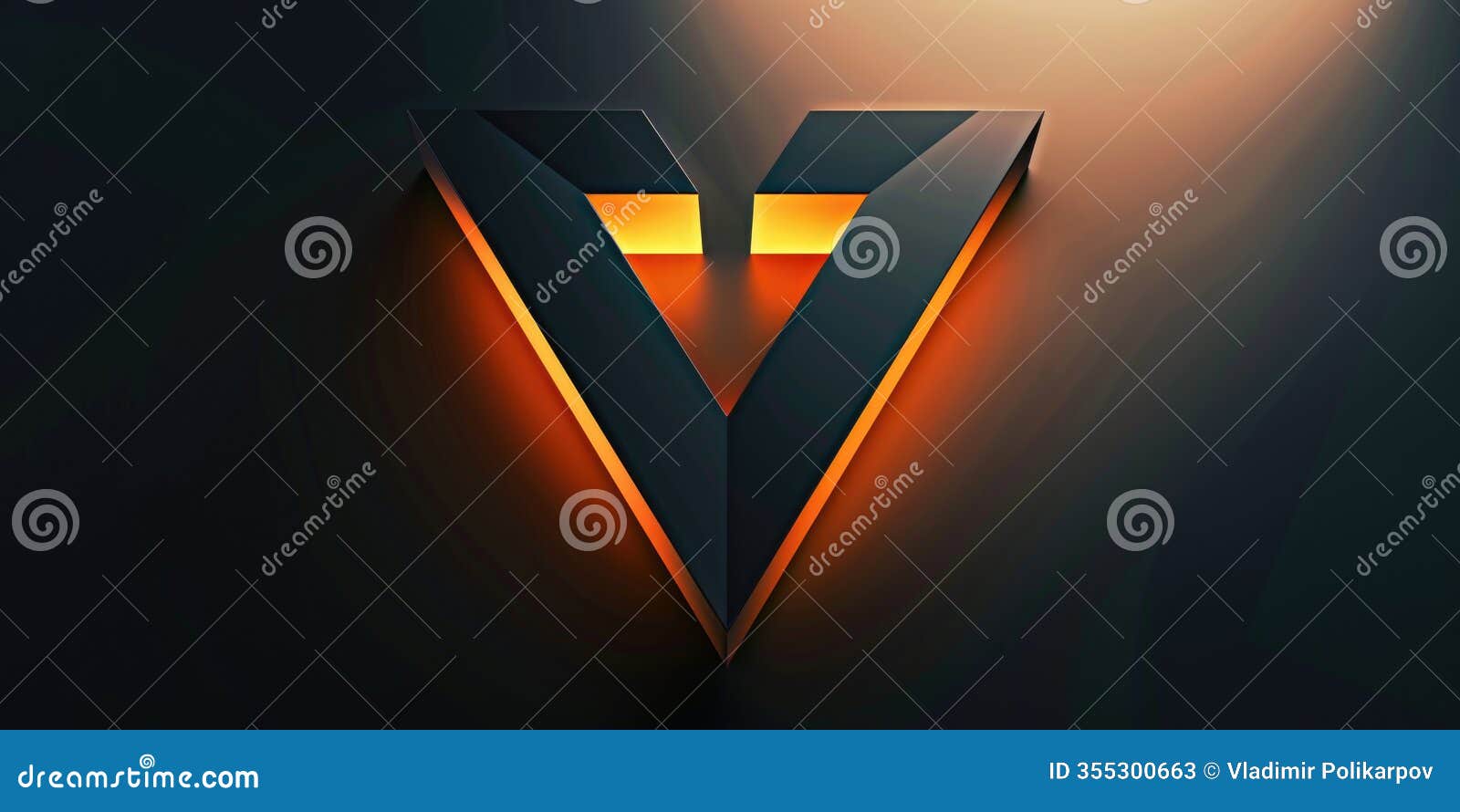A Single Letter V Illuminated on a Dark Background, Suitable for Use As ...