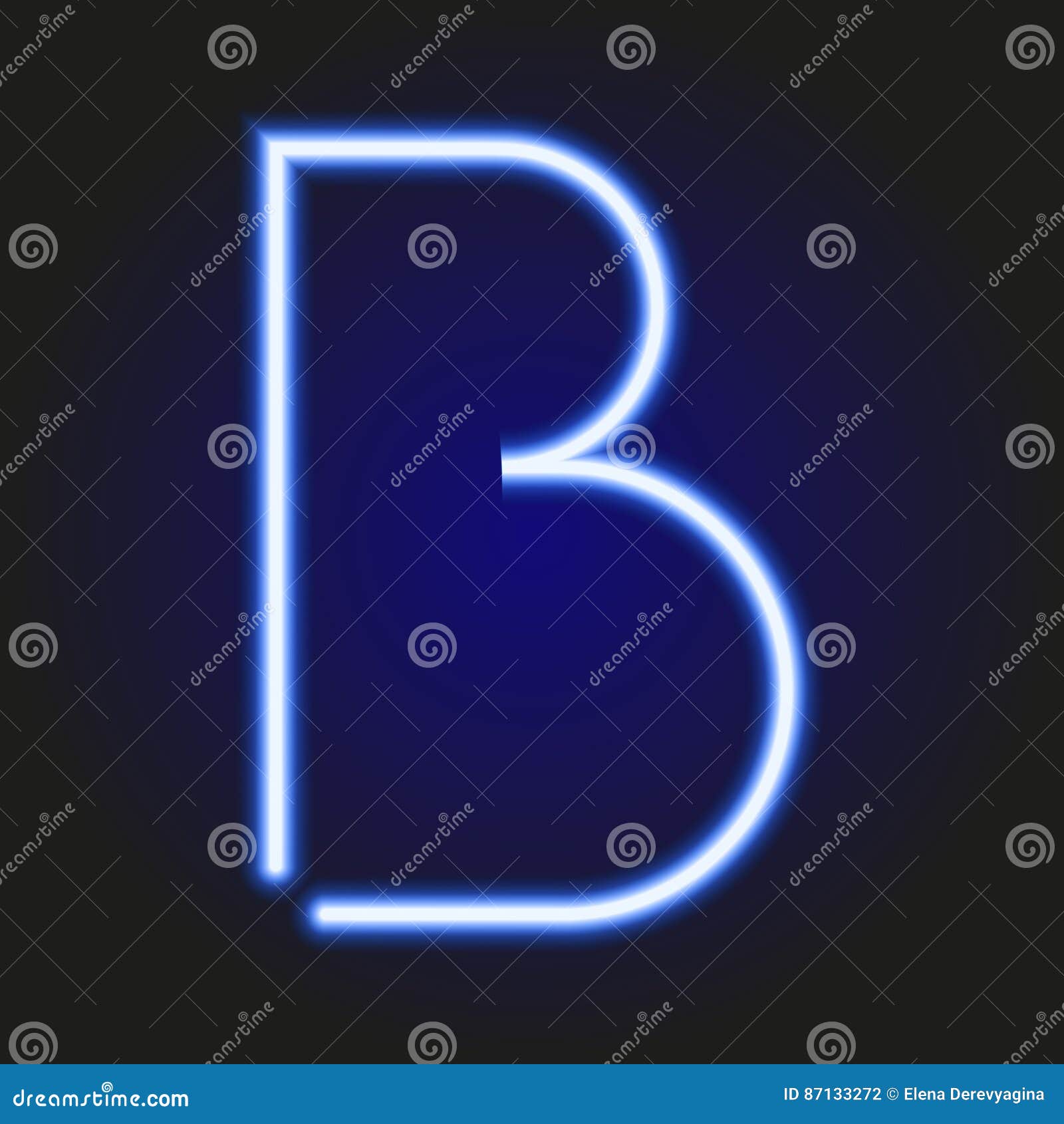 Single Light Blue Neon Letter B Illustration Stock Illustration ...