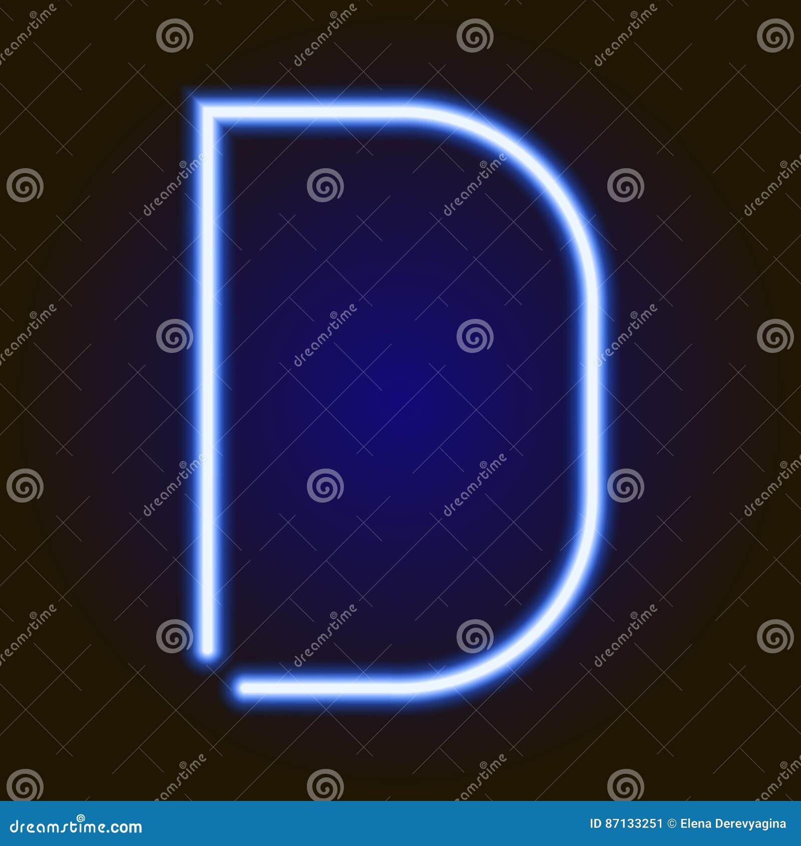 Single Light Blue Neon Letter D Illustration Stock Illustration ...