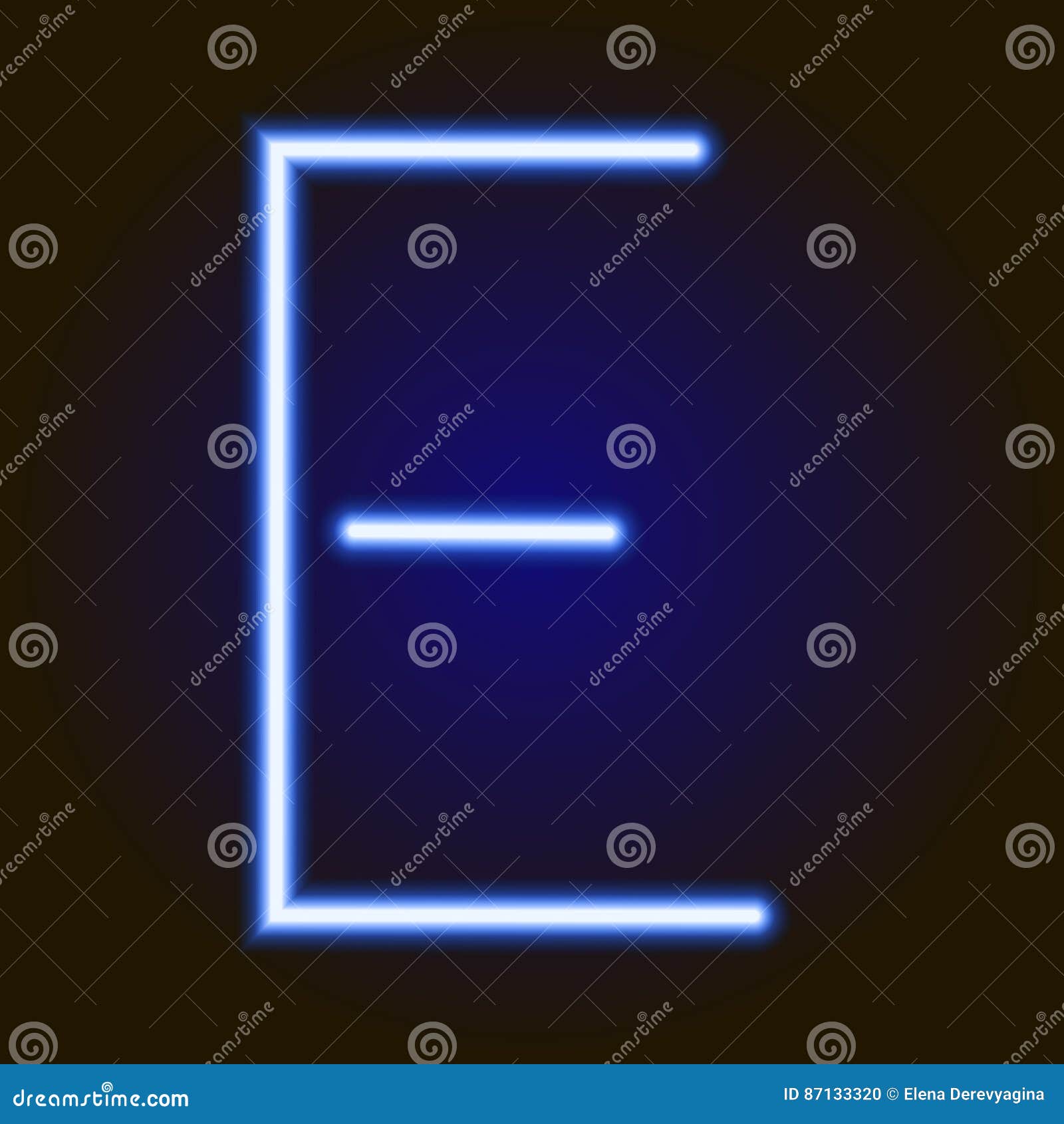 Single Light Blue Neon Letter E Illustration Stock Illustration ...