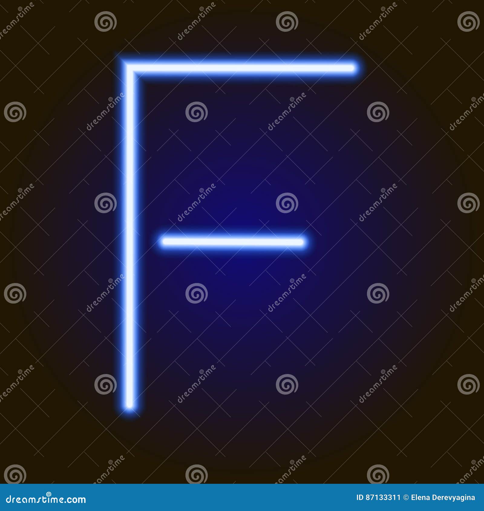 Single Light Blue Neon Letter F Vector Illustration Stock Vector ...