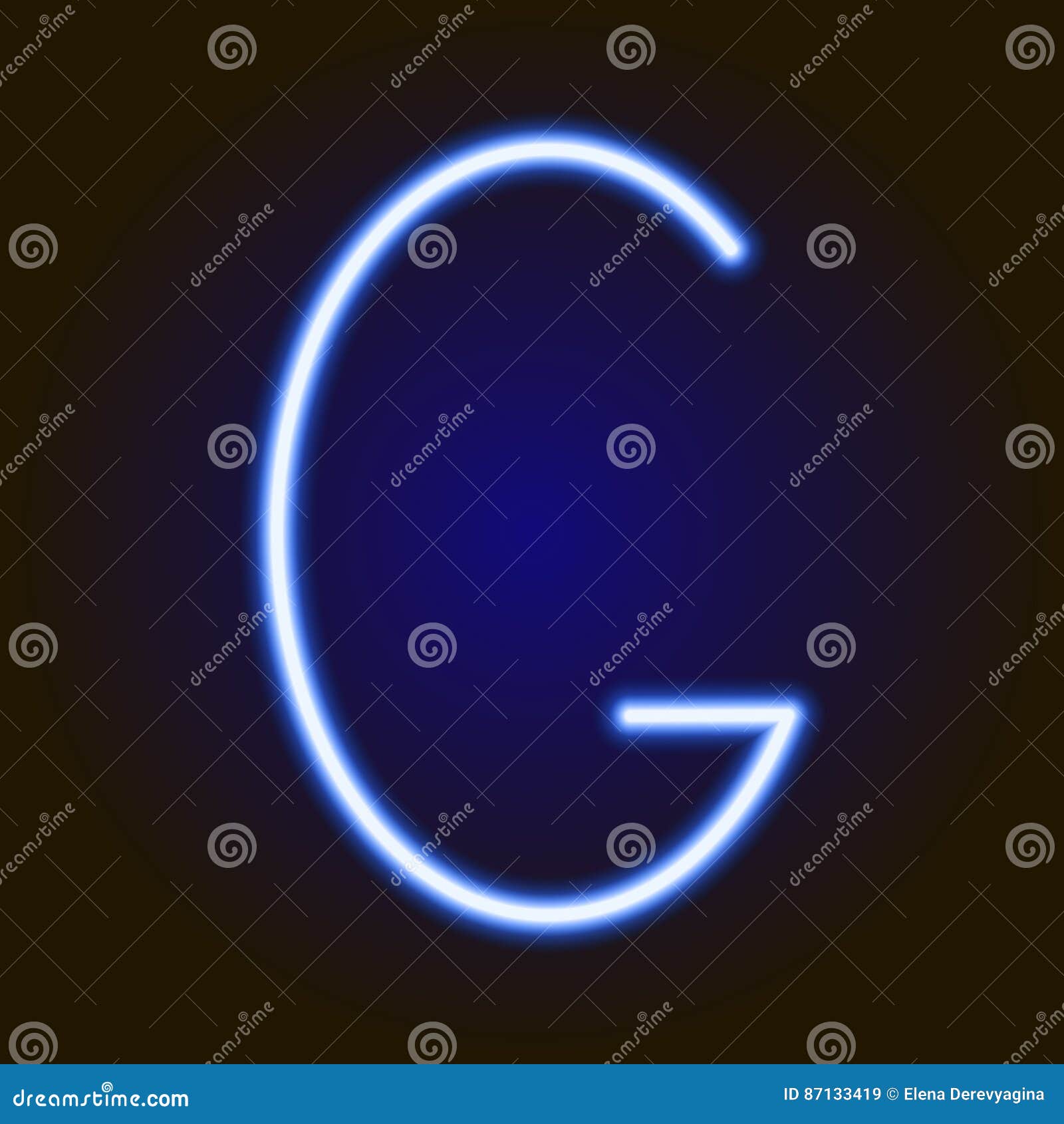 Single Light Blue Neon Letter G Illustration Stock Illustration ...