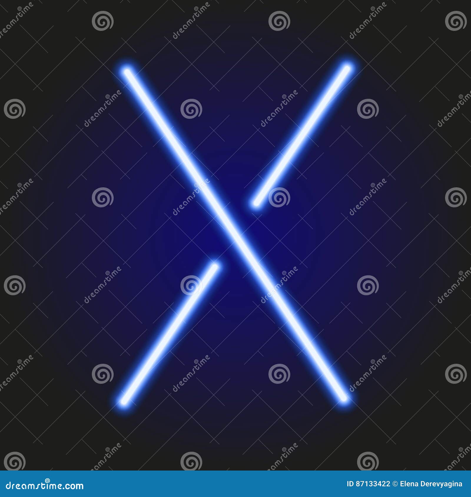 Single Light Blue Neon Letter X Illustration Stock Illustration ...