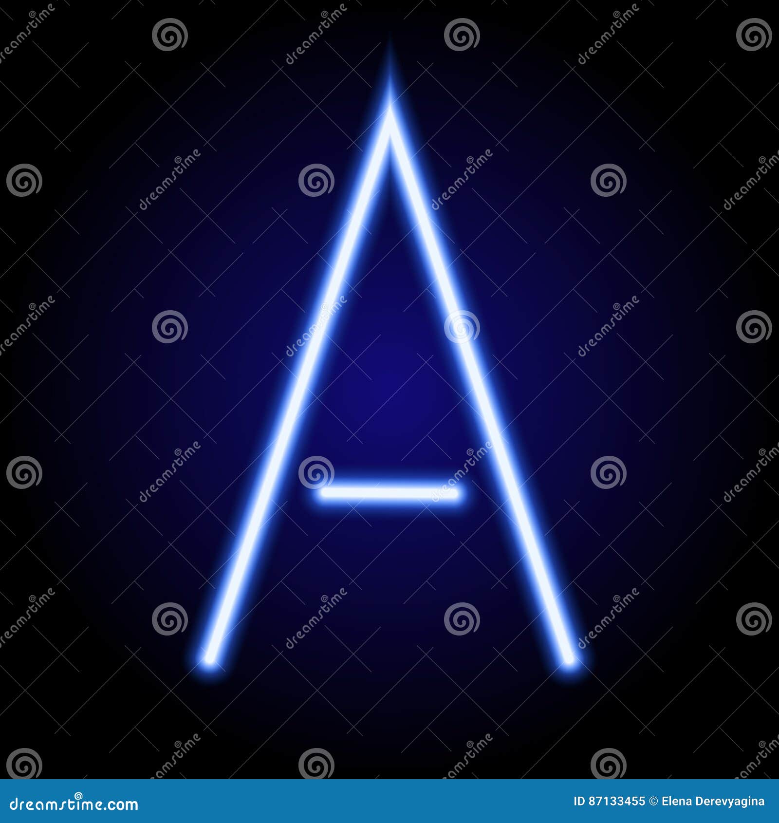 Single Light Blue Neon Letter a Illustration Stock Illustration ...