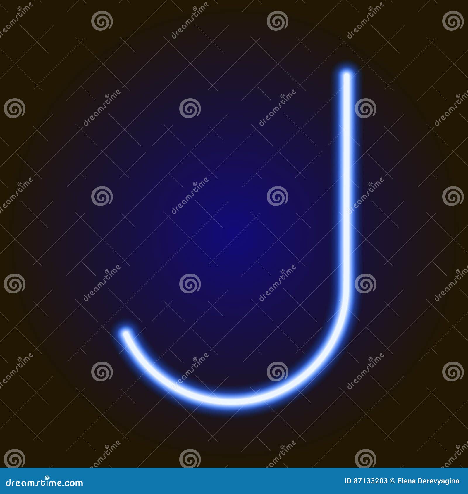 Single Light Blue Neon Letter J Vector Illustration Stock Vector ...