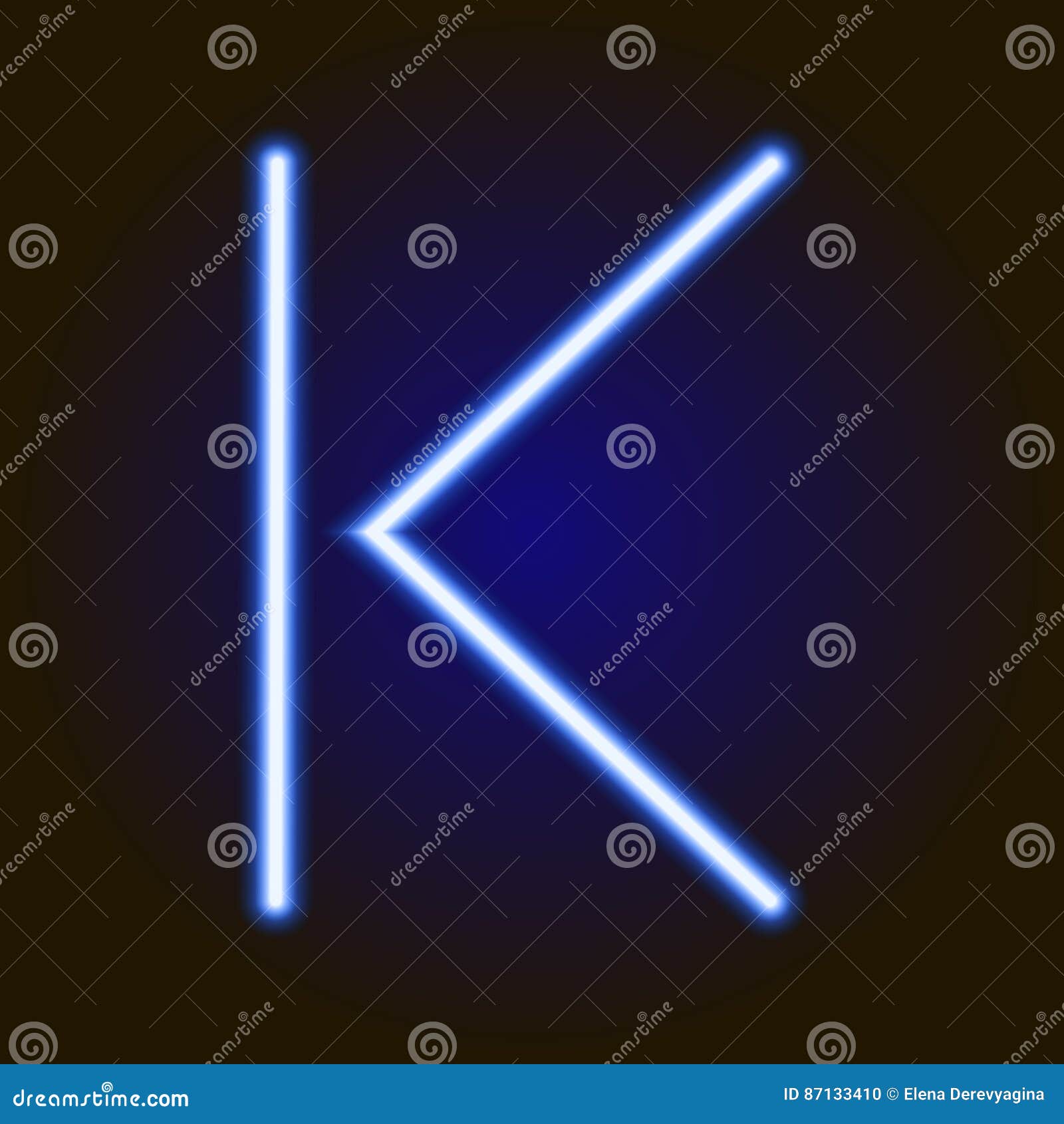 Single Light Blue Neon Letter K Illustration Stock Illustration ...