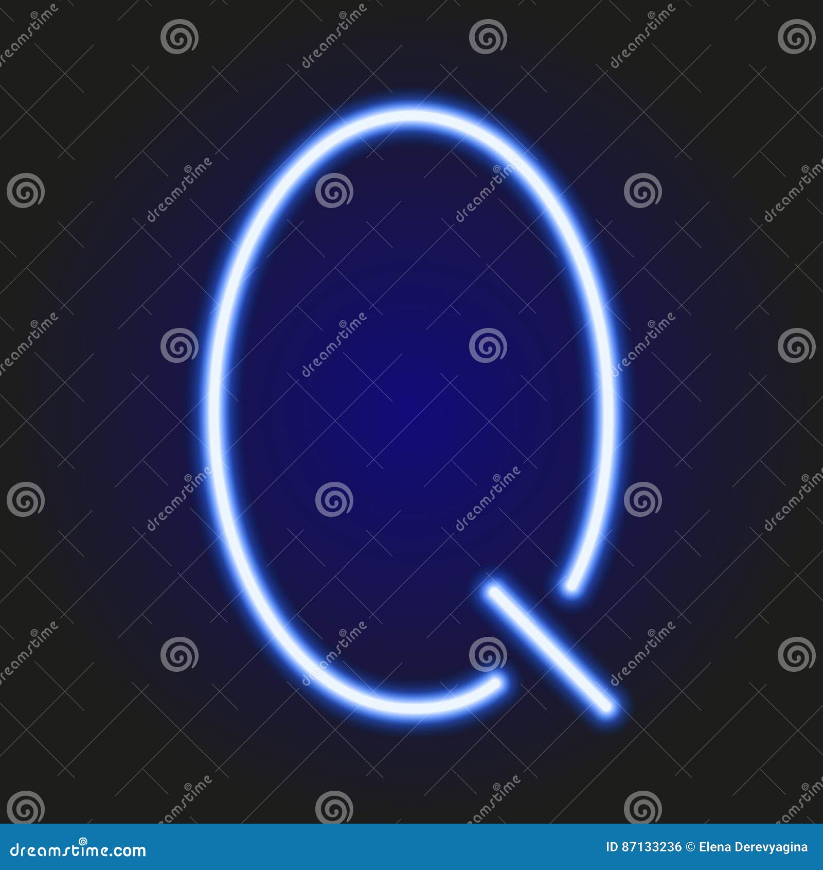 Single Light Blue Neon Letter Q Illustration Stock Illustration ...