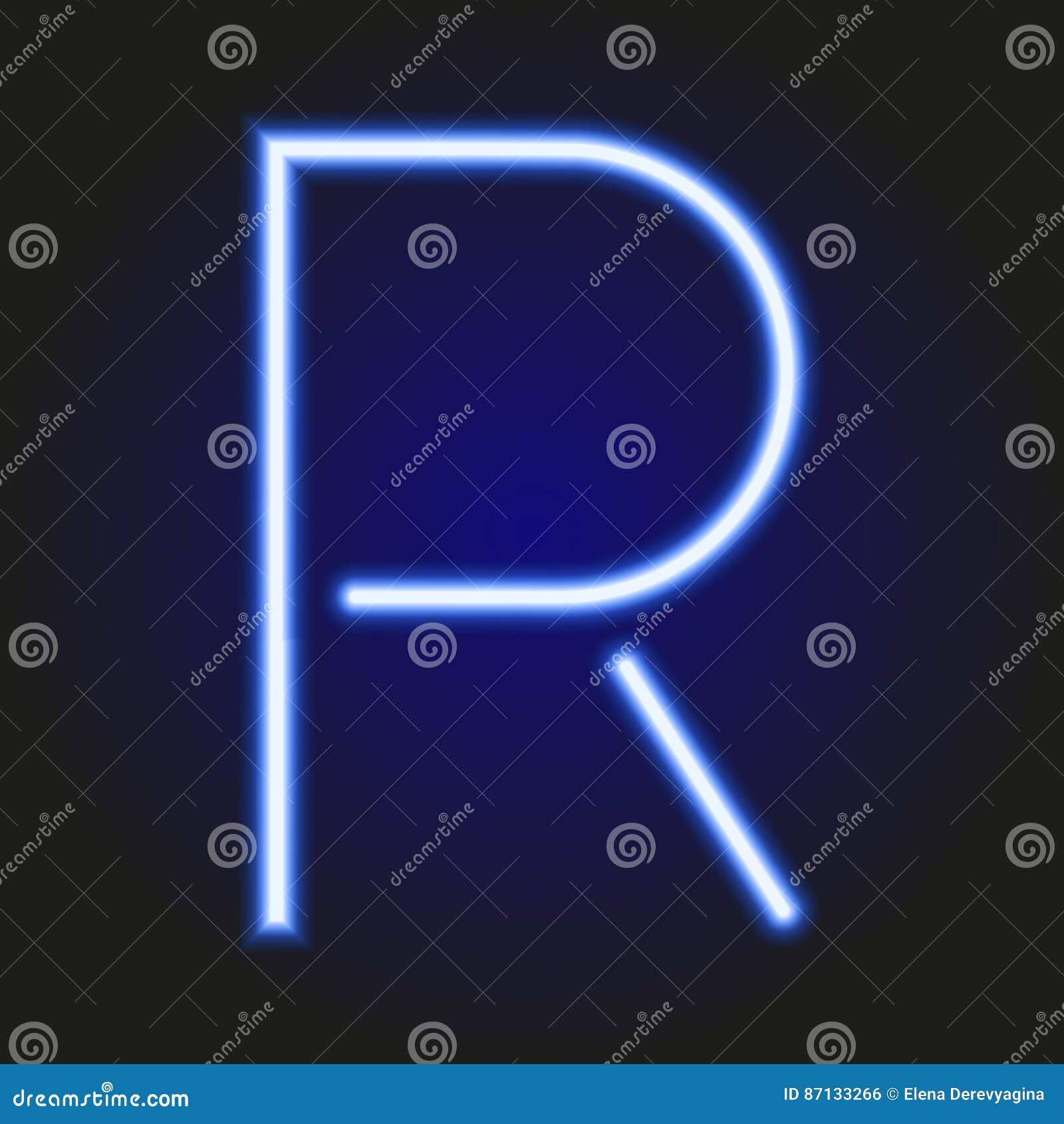 Single Light Blue Neon Letter R Illustration Stock Illustration ...