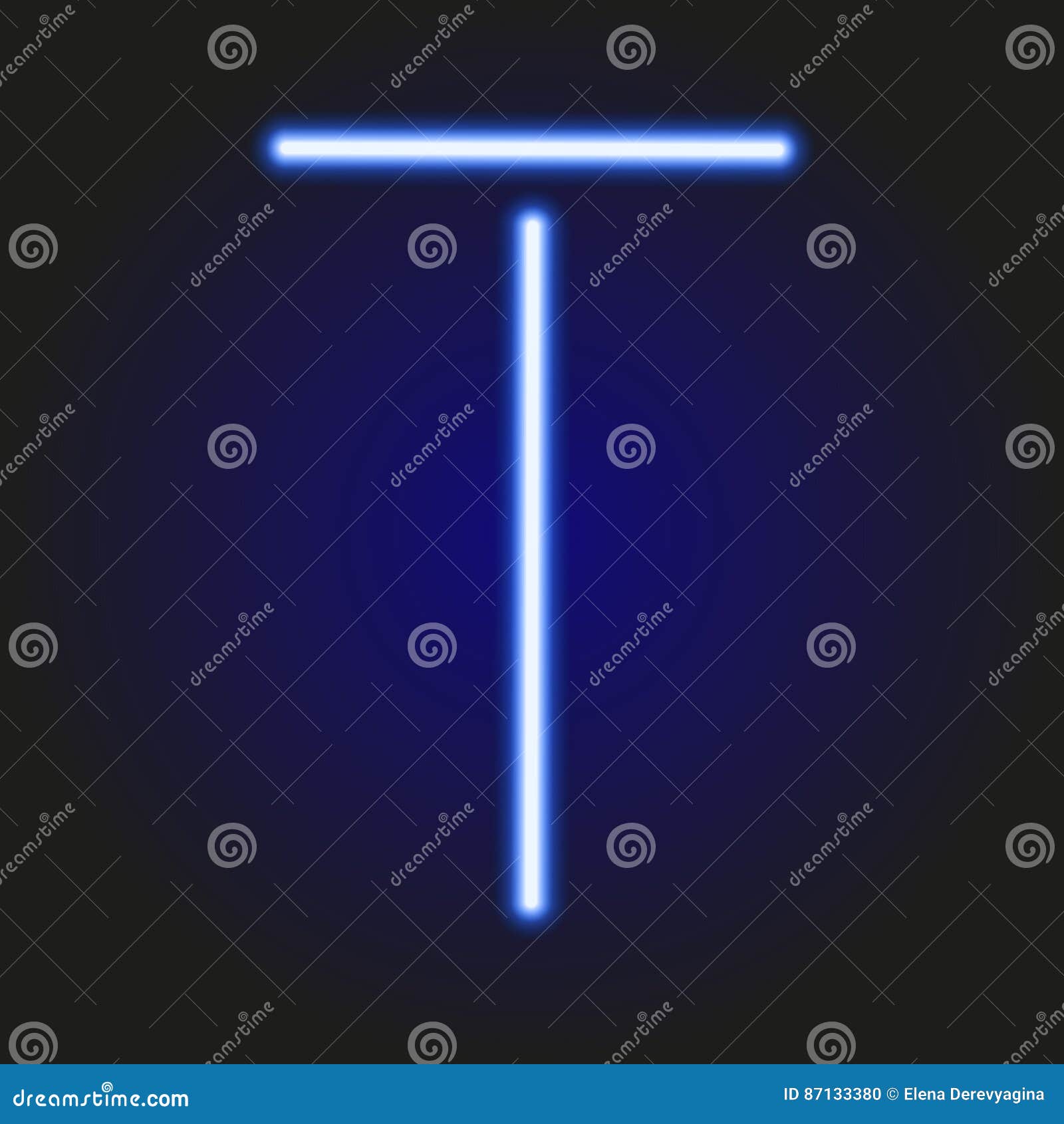 Single Light Blue Neon Letter T Illustration Stock Illustration ...
