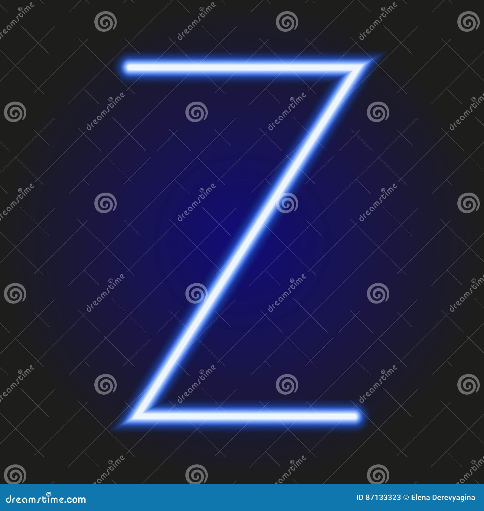 Single Light Blue Neon Letter Z Vector Illustration Stock Vector ...