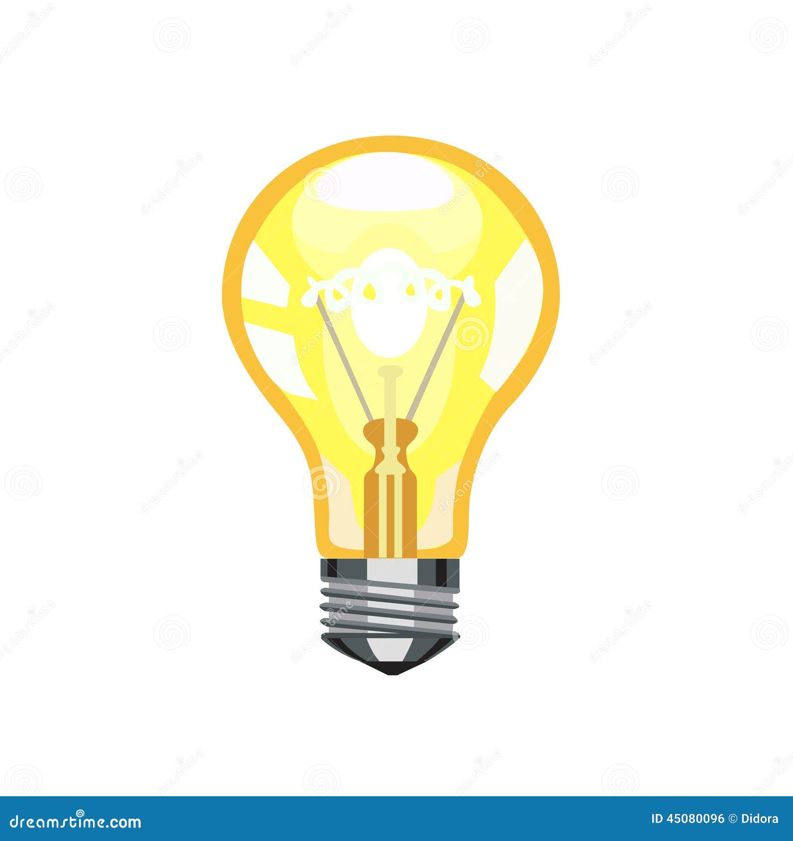 Single Light Bulb Flat Design Stock Vector - Illustration of ...