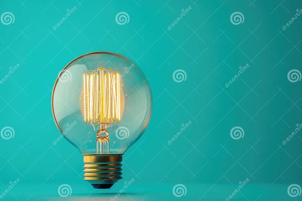 A Single Light Bulb Sits on Top of a Table Stock Photo - Image of home ...
