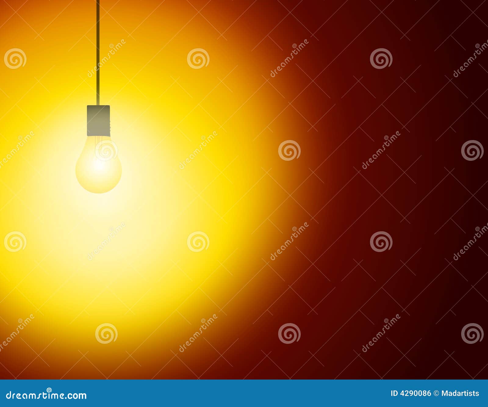 A Single Light in Dark Room Stock Illustration - Illustration of ...