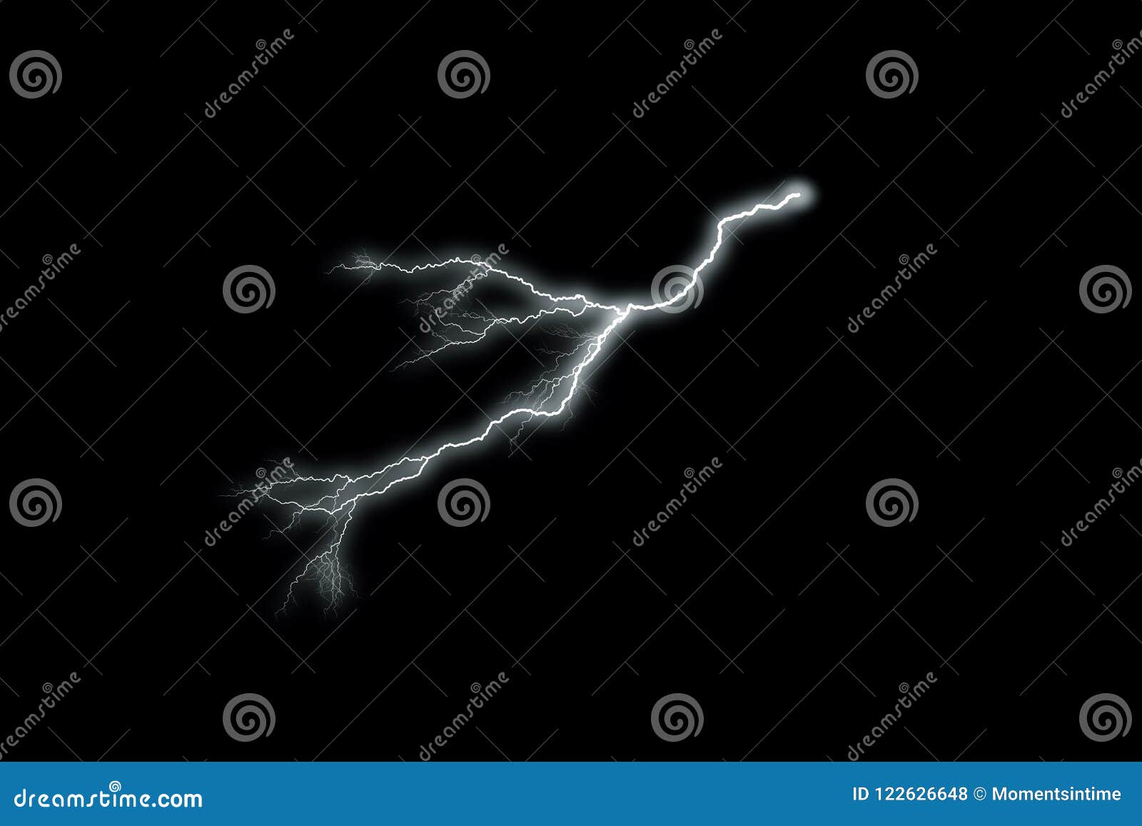 Lightning with Black Background Stock Illustration - Illustration of ...