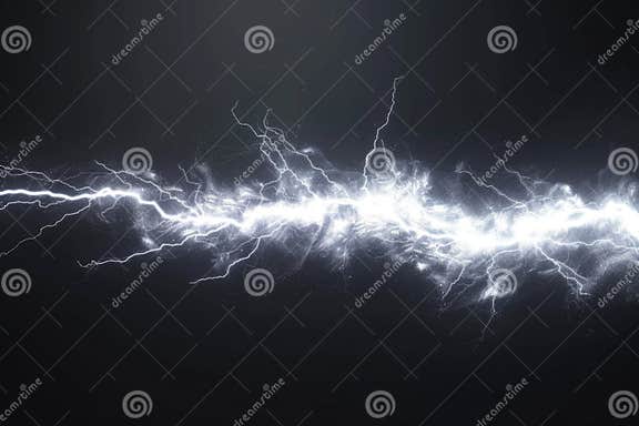 A Single Lightning Bolt in Black and White Stock Image - Image of shock ...