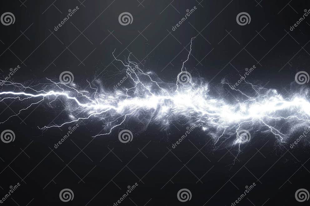 A Single Lightning Bolt in Black and White Stock Image - Image of shock ...