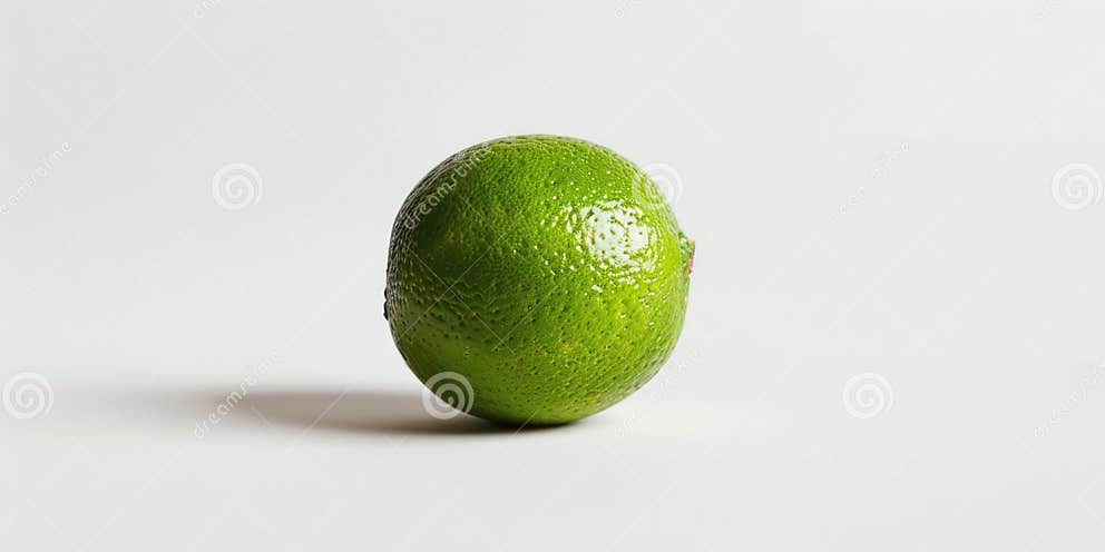 A Single Lime Sitting on a White Surface Stock Image - Image of ...