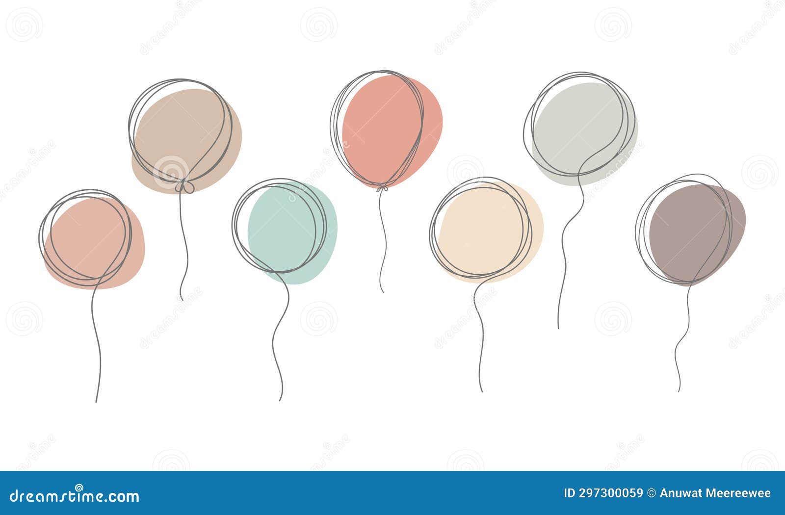 A Single Line Balloon Shape for a Minimalist Decoration Stock ...