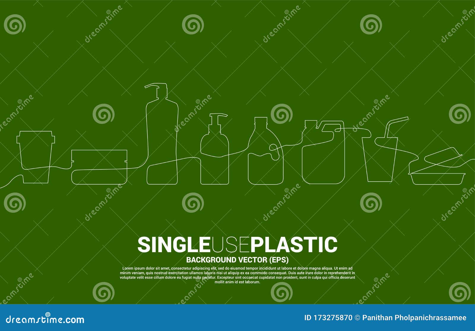 Single Line Display Single Use Plastic Icon. Stock Illustration ...