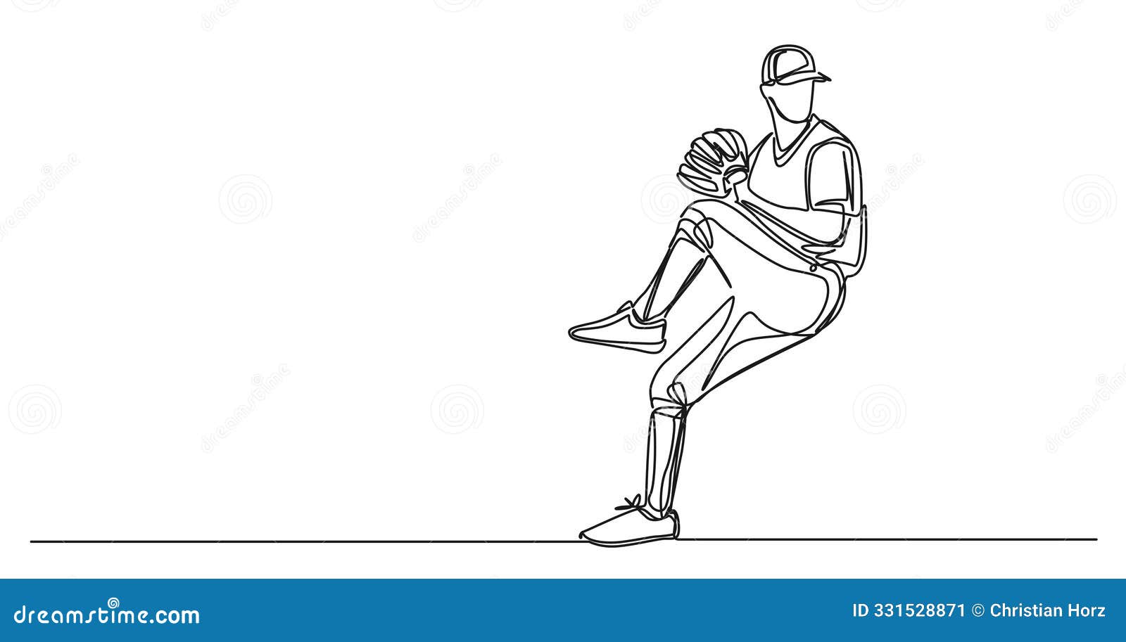 Baseball Pitcher Getting Ready To Throw Ball. Vector Sport Background ...